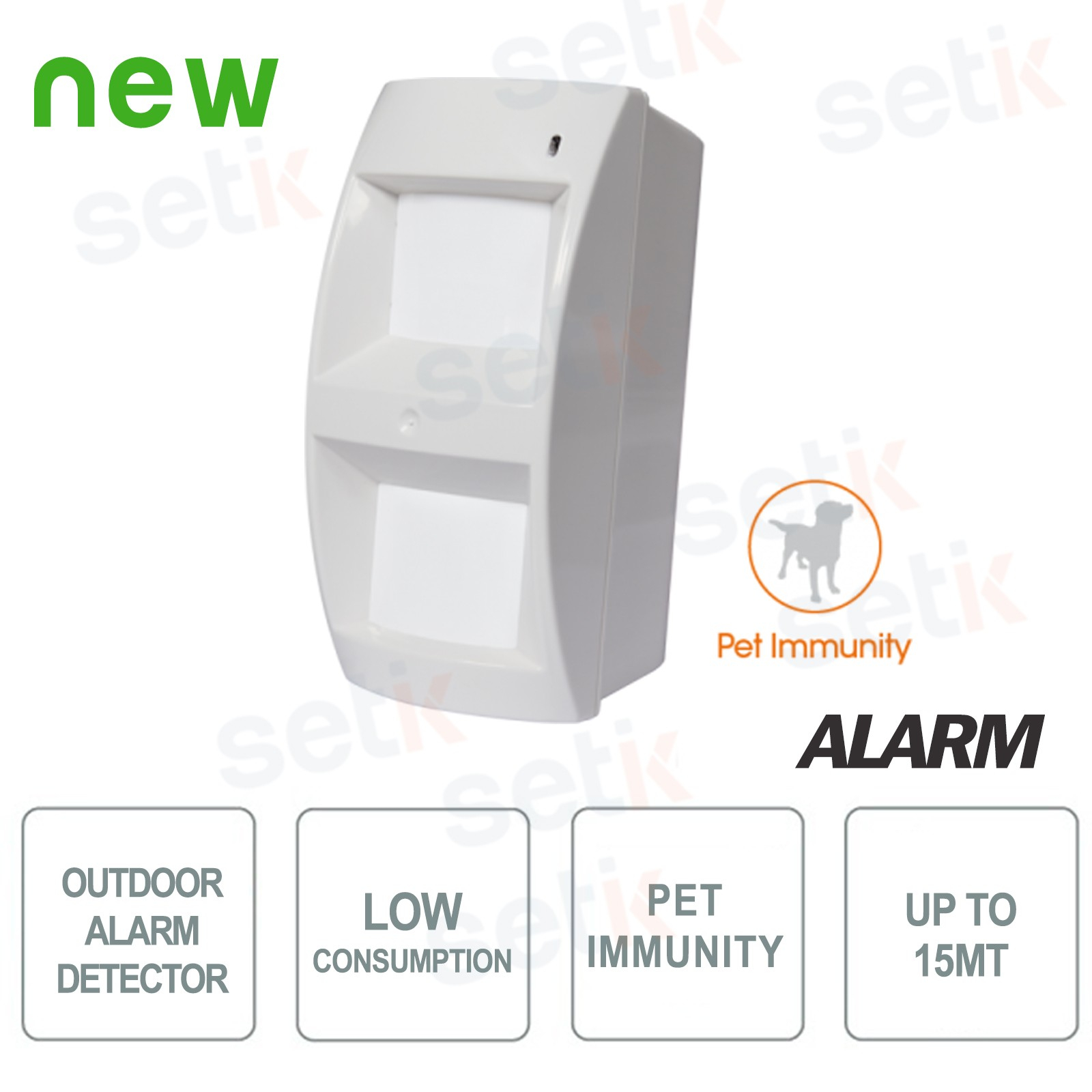 SOUTDOOR/BC - Low consumption 2PIR alarm sensor - Setik.biz