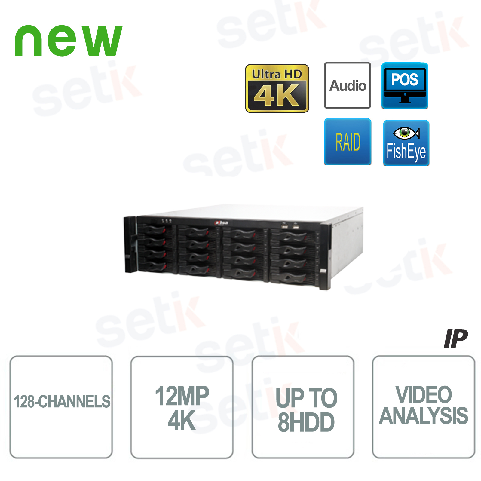 NVR616R-128-4KS2 - NVR Dahua IP 128 Kanäle 12MP 16HDD Videoanalyse RAID-MODUS - Setik.biz