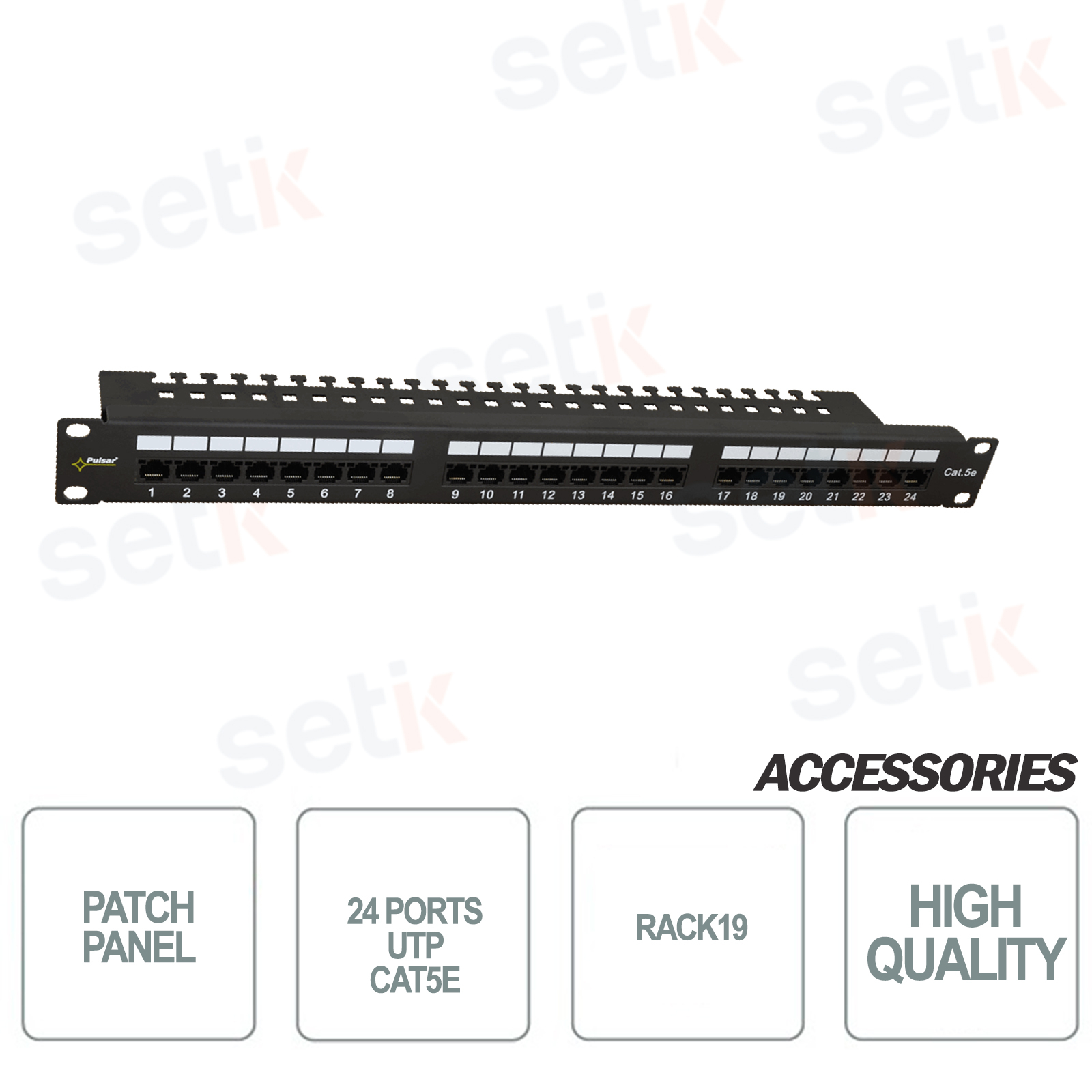 RP-U24V5 - Pulsar Patch Panel Mount RACK19 - Setik.biz