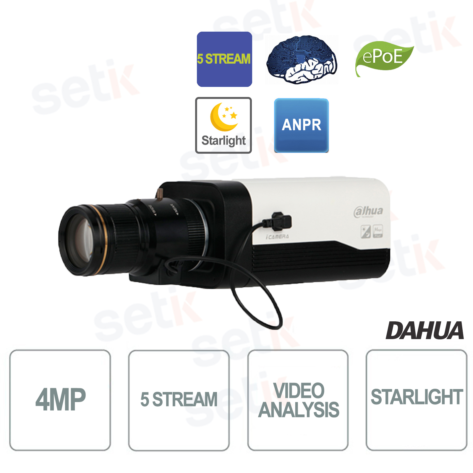 IPC-HF7442F - Caméra IP AI Onvif PoE Dahua Boxed 4MP ANPR Starlight ...