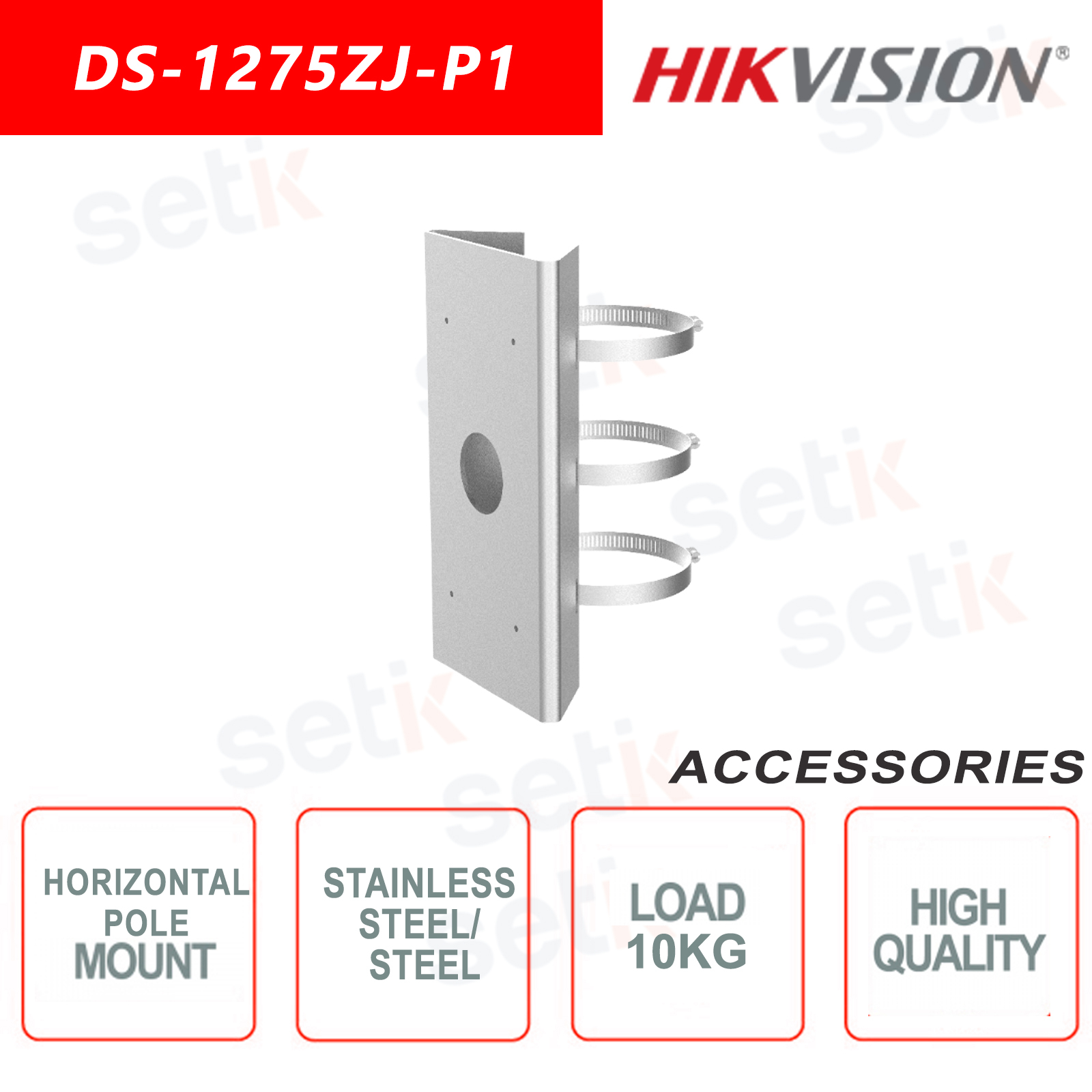 DS-1275ZJ-P1 - Horizontal pole mount bracket in stainless steel ...