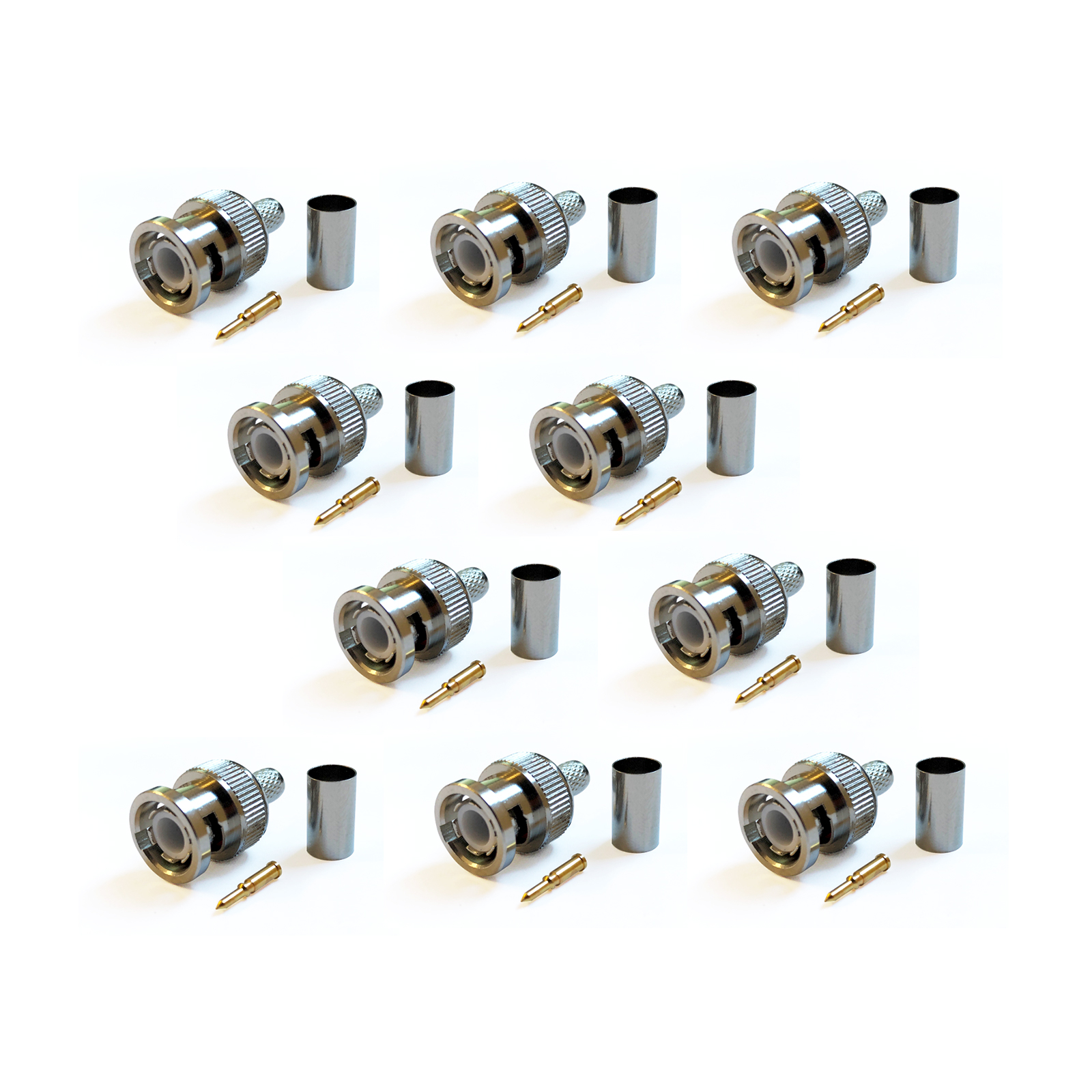 10XRG59 - 10 connecteurs mâles BNC à sertir pour câble de vidéosurveillance RG59 - Setik.biz