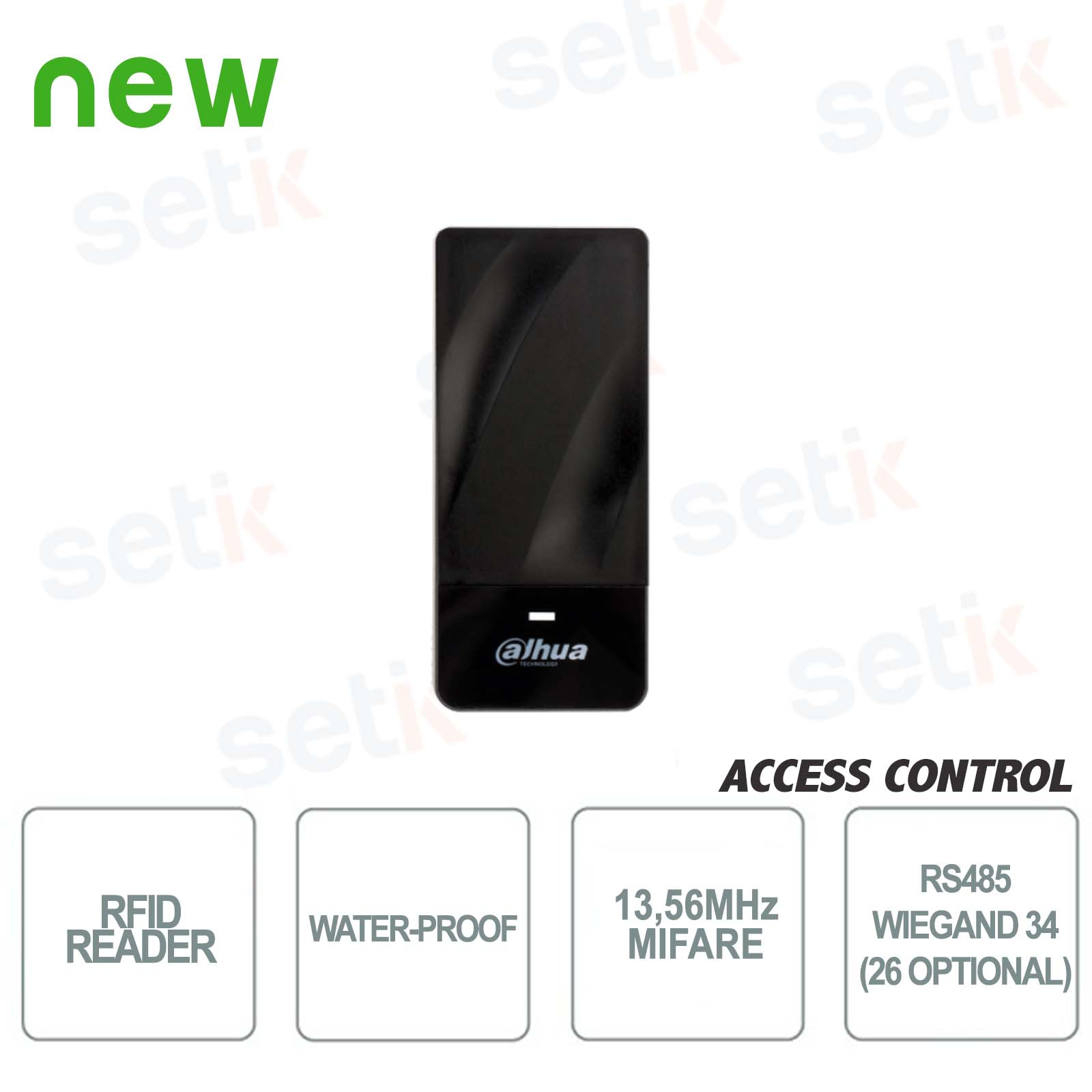 ASR1200E - Dahua - Waterproof Mifare RFID card reader - Setik.biz