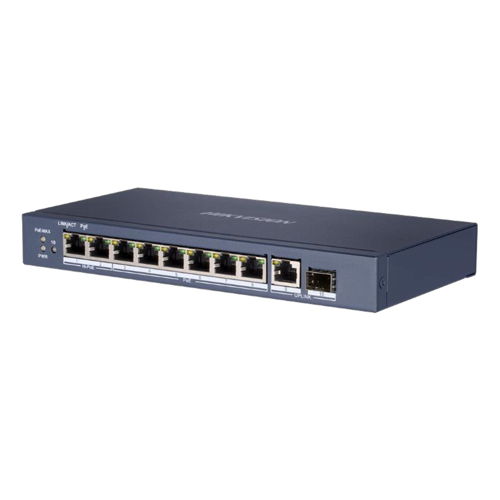 DS-3E0510HP-E - Switch rete 10 Porte - 2 Porte Hi-PoE - 6 Porte PoE - 1 ...