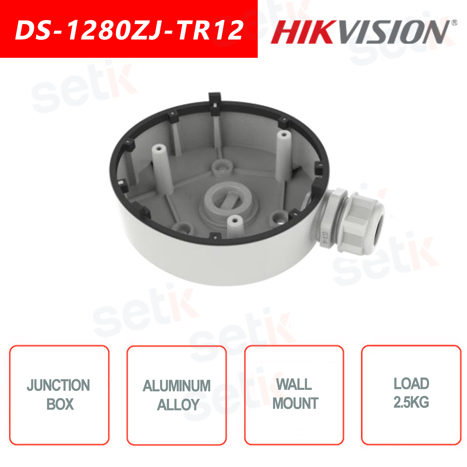 DS-1280ZJ-TR12 - Junction box in aluminum alloy, white color - Setik.biz
