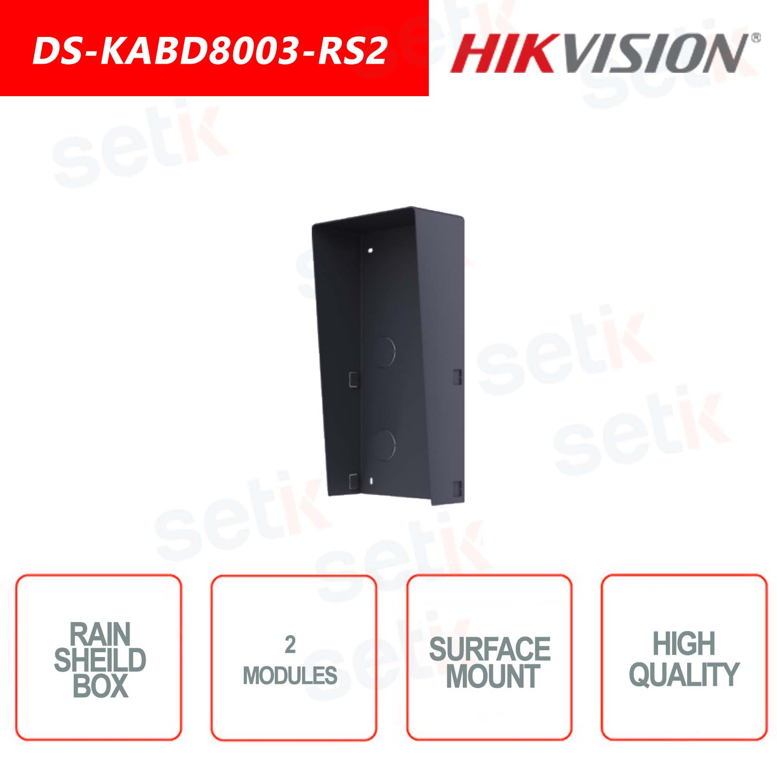 DS-KABD8003-RS2 - Hikvision - Boîtier externe avec auvent étanche à la pluie à 2 modules - Setik.biz