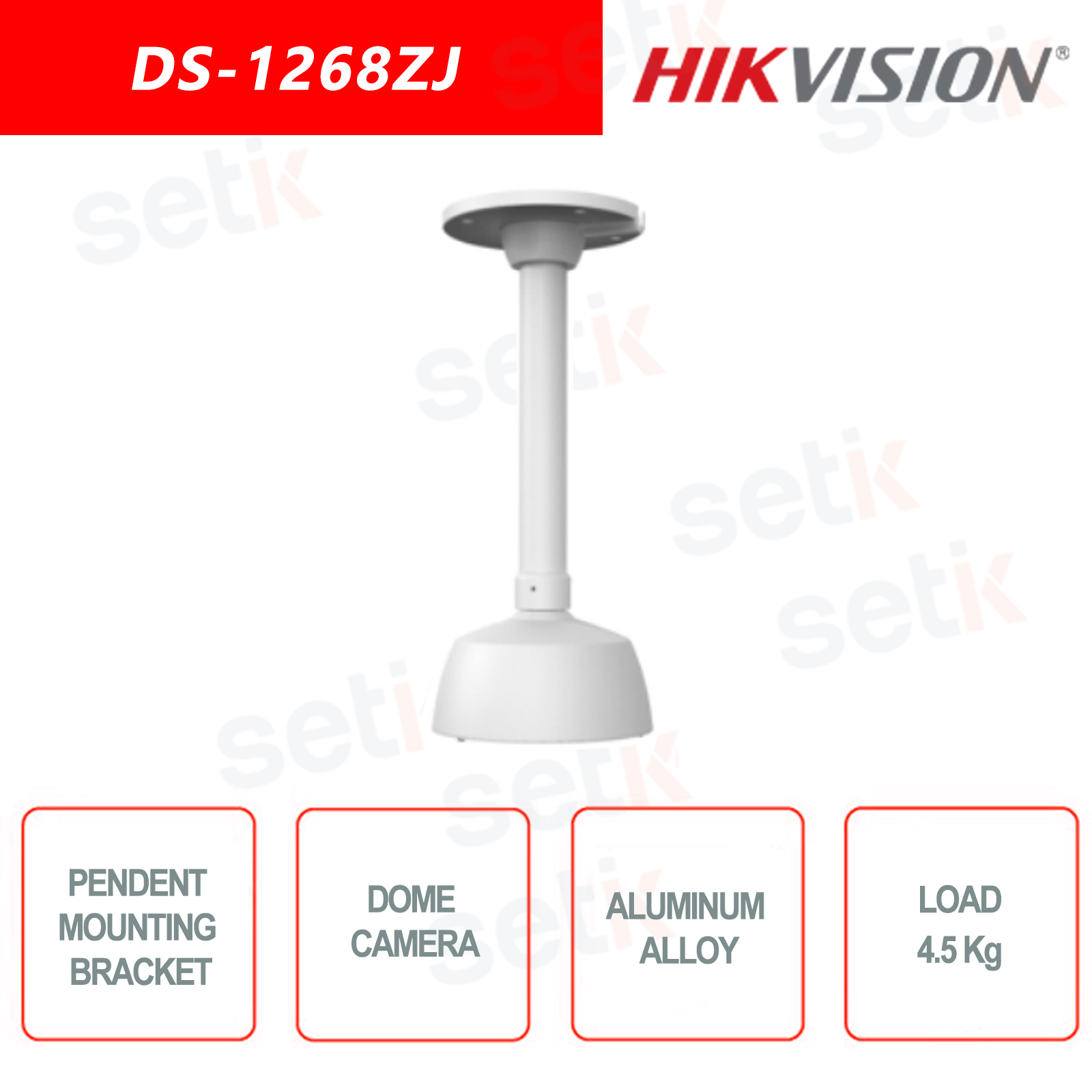 DS-1268ZJ - Pendant mount bracket for Hikvision Dome Camera - Setik.biz