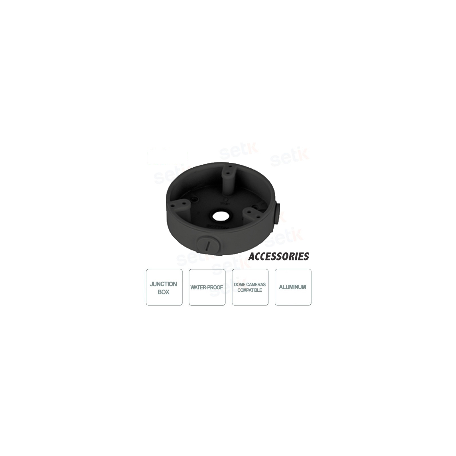 PFA137-DG - Junction Box for Dome - Dahua Black C - Setik.biz