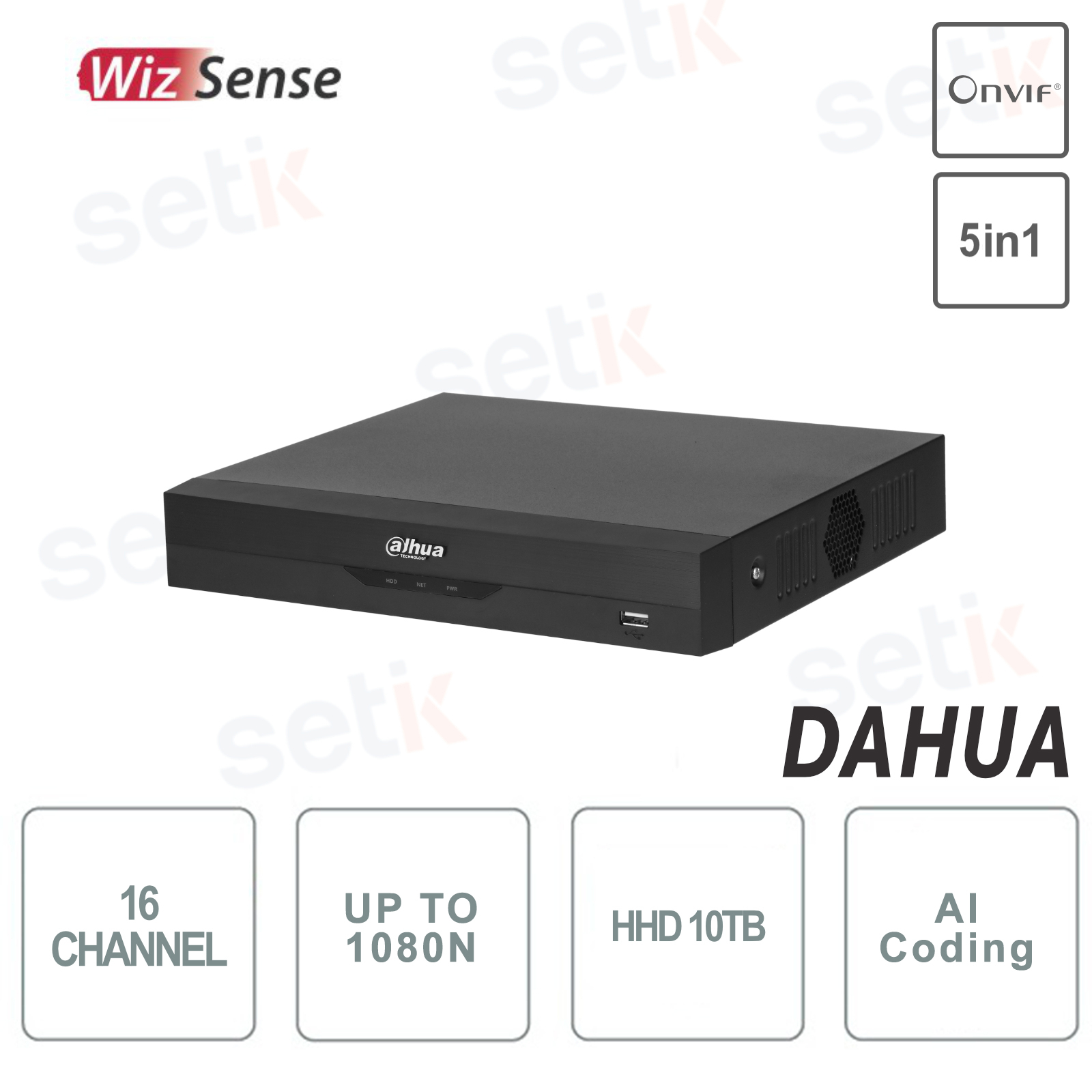 XVR4116HS-I - XVR Dahua 16 Channel DVR Penta-Brid Up to 1080N Wizsense AI Coding SMD Plus ...