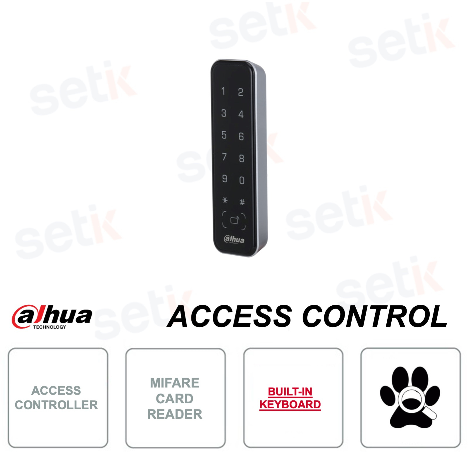 ASR2201A - Mifare RFID reader with Dahua keyboard - Setik.biz