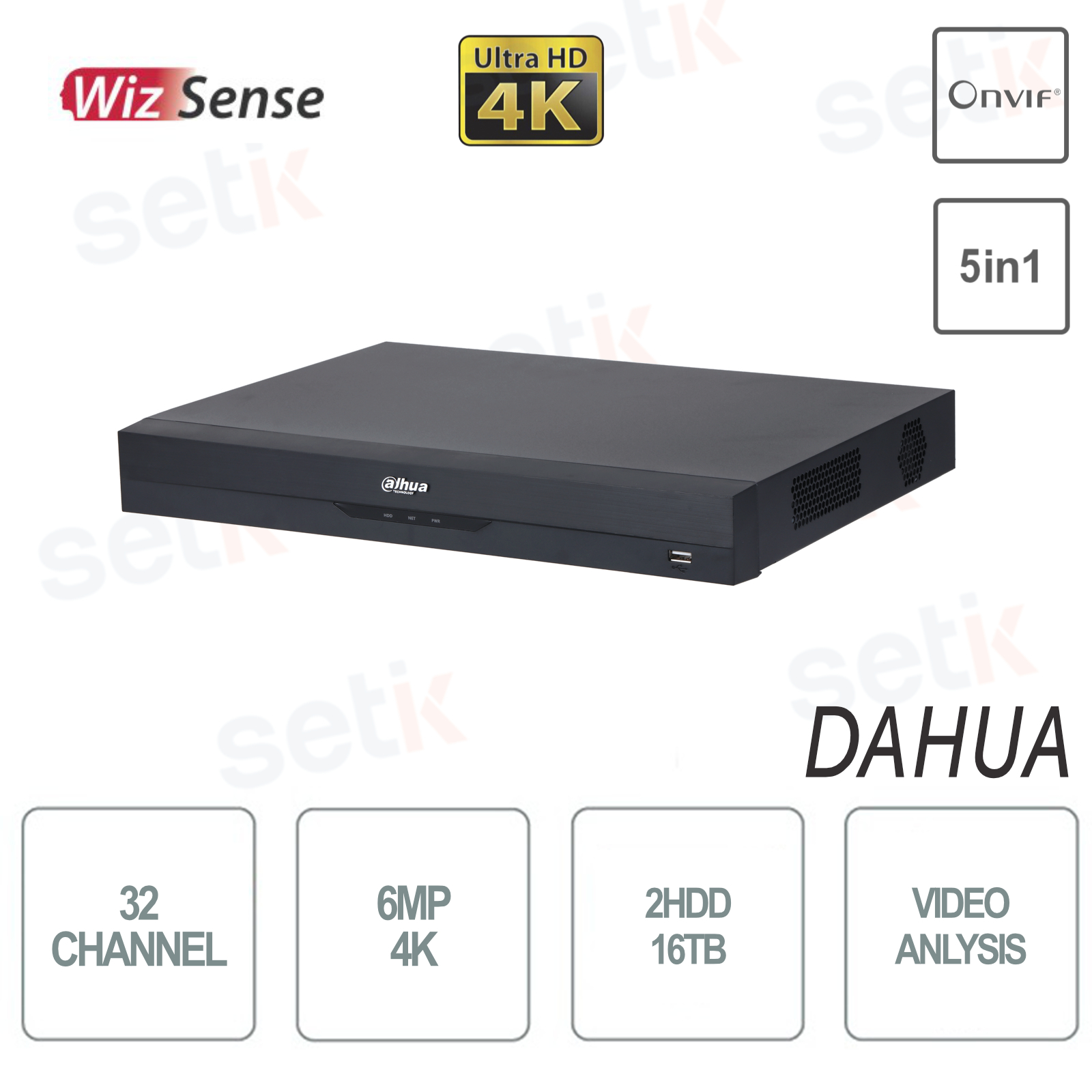 XVR5232AN-I3 - XVR Dahua Wizsense 32 Canales 5M-N 2HDD Wizsense - Setik.biz