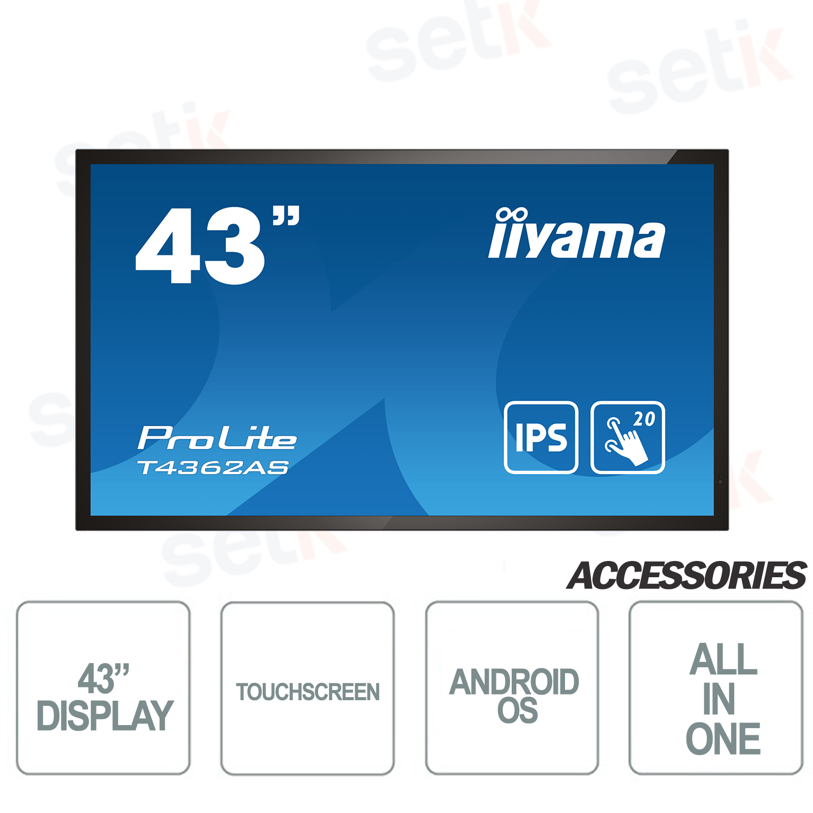 T4362AS-B1 - 43 inch monitor IIYAMA - 4K UHD - Professional - Android ...