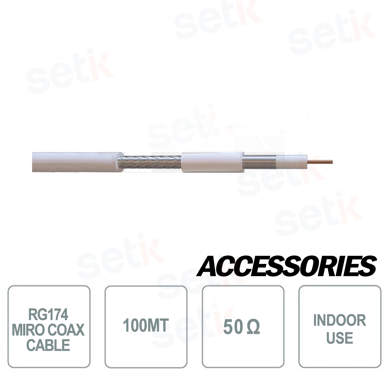 100MTMCX - Mini Coaxial Cable 100MT 50Ω 4.80 - Setik.biz