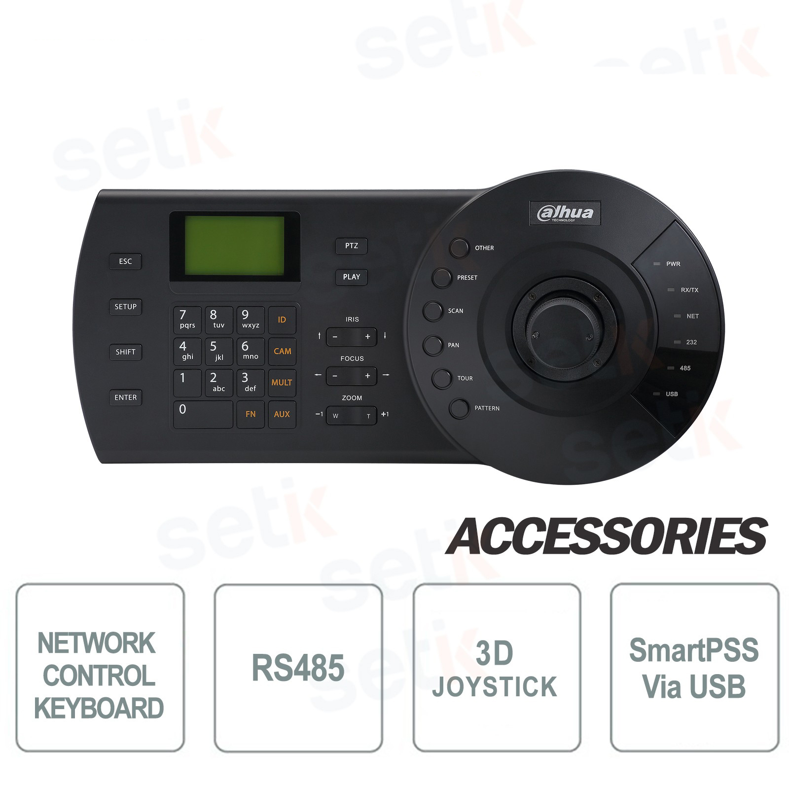 NKB1000-E - Teclado PTZ Red Dahua RS485 IP - Setik.biz