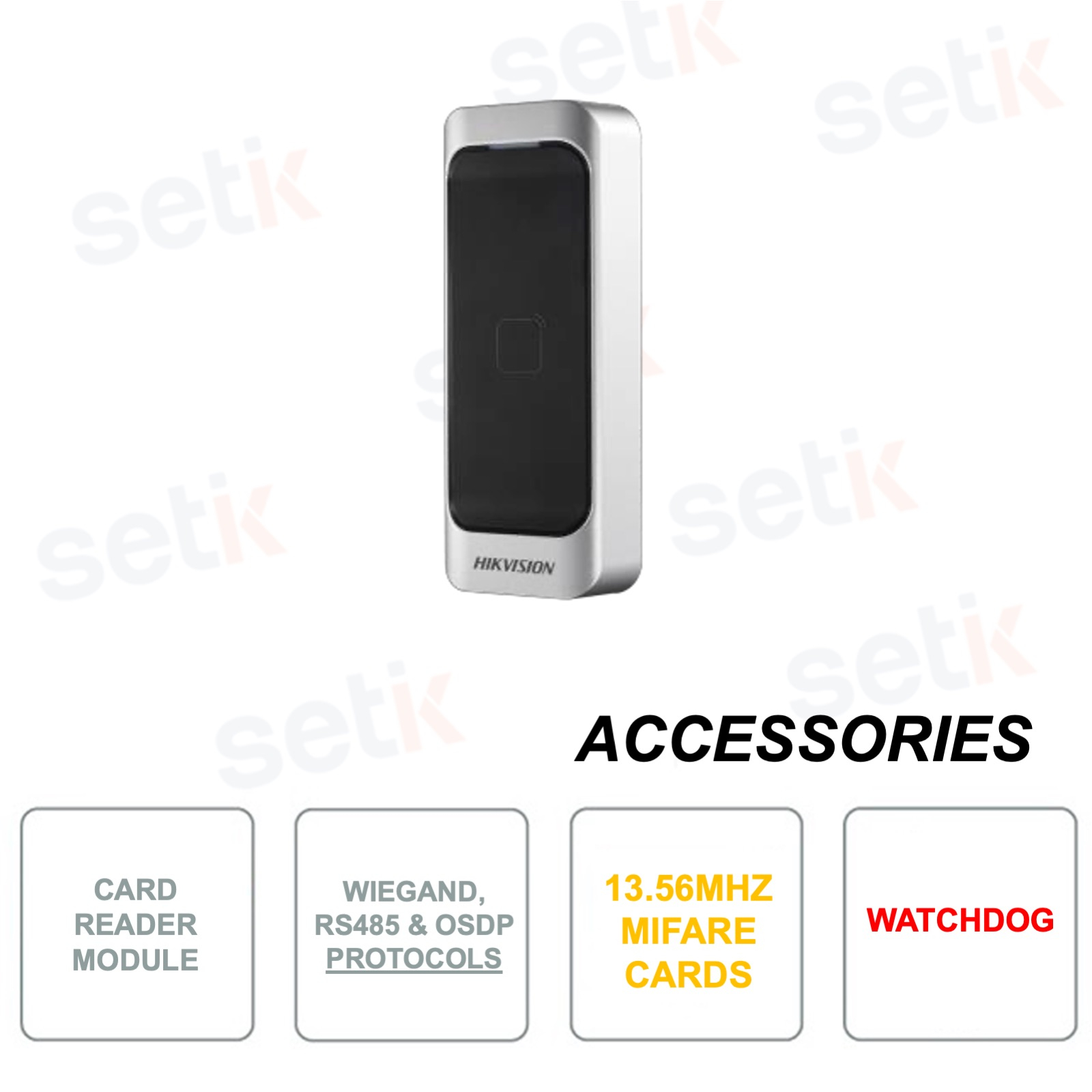 DS-K1107AM - Module de contrôle d'accès - Lecteur de carte Mifare 13.56Mhz - Tamper - RS485 ...