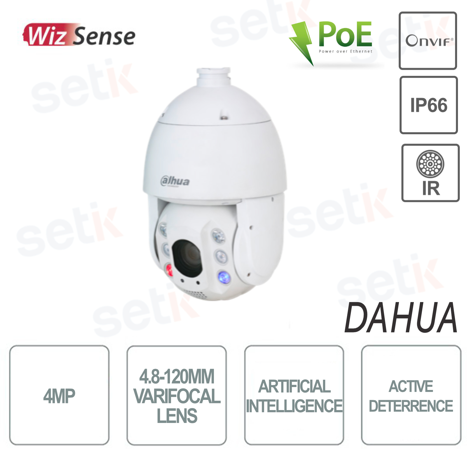 SD6C3425XB-HNR-A-PV1 - Dahua Starlight IR WizSense Cámara de Red PTZ 4MP Onvif PoE + IP66 ...