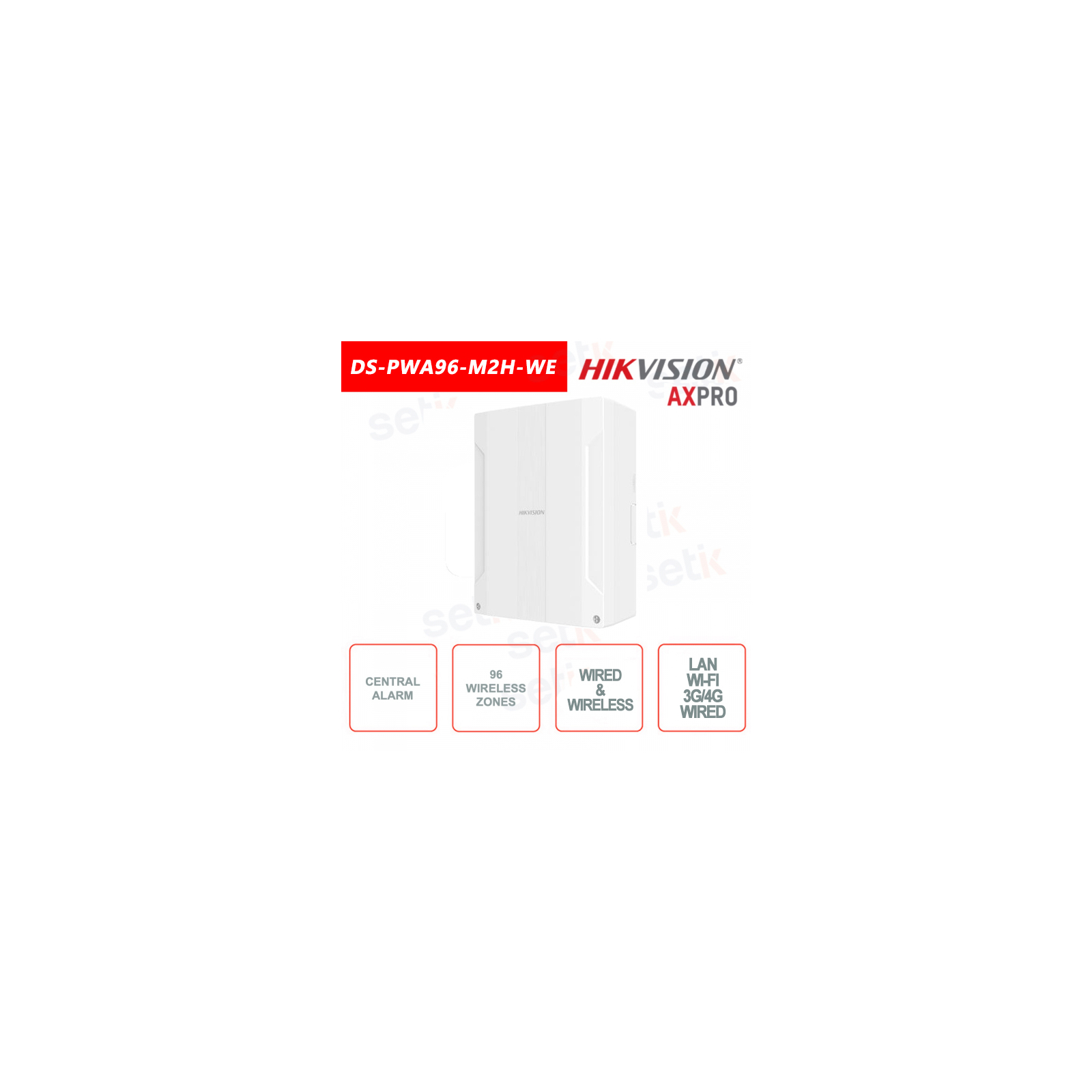 DS-PWA96-M2H-WE - Centrale d'alarme sans fil et filaire Hikvision AXPro ...