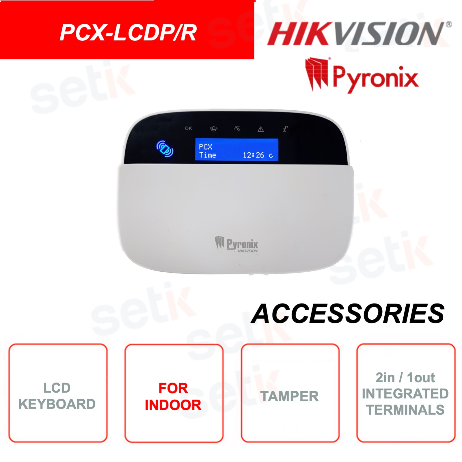 PCX-LCDP/R - Internal keyboard for Pyronix control panels - Setik.biz