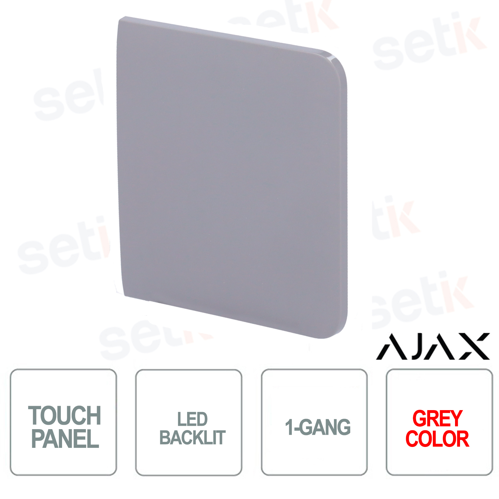 52158.143.GR - Ajax SideButton 1-Gang 2-Way Grey - Setik.biz