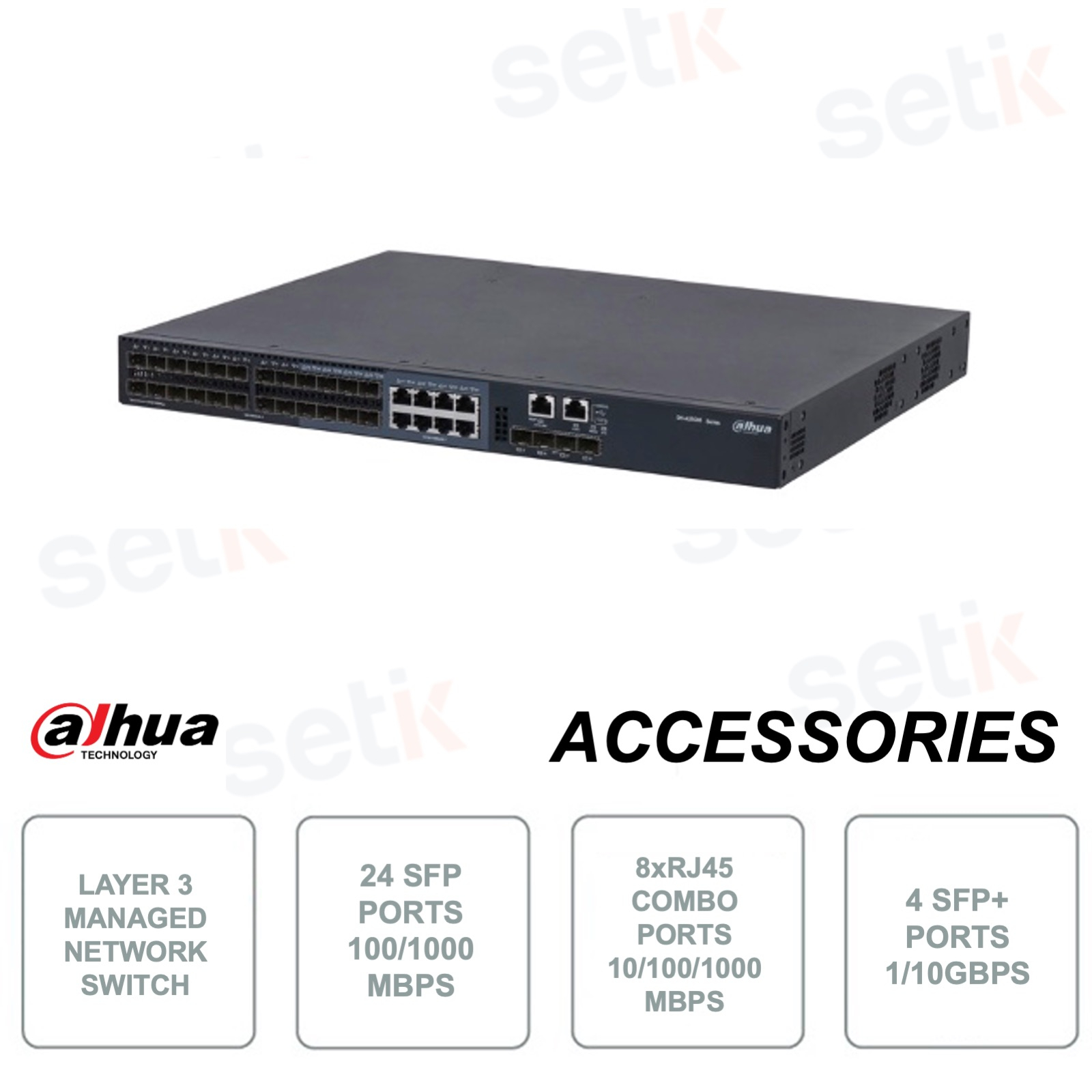 AS5600-24GF4XF - Network Switch - 24 SFP Ports - 8 RJ45 Combo Ports - 4 ...