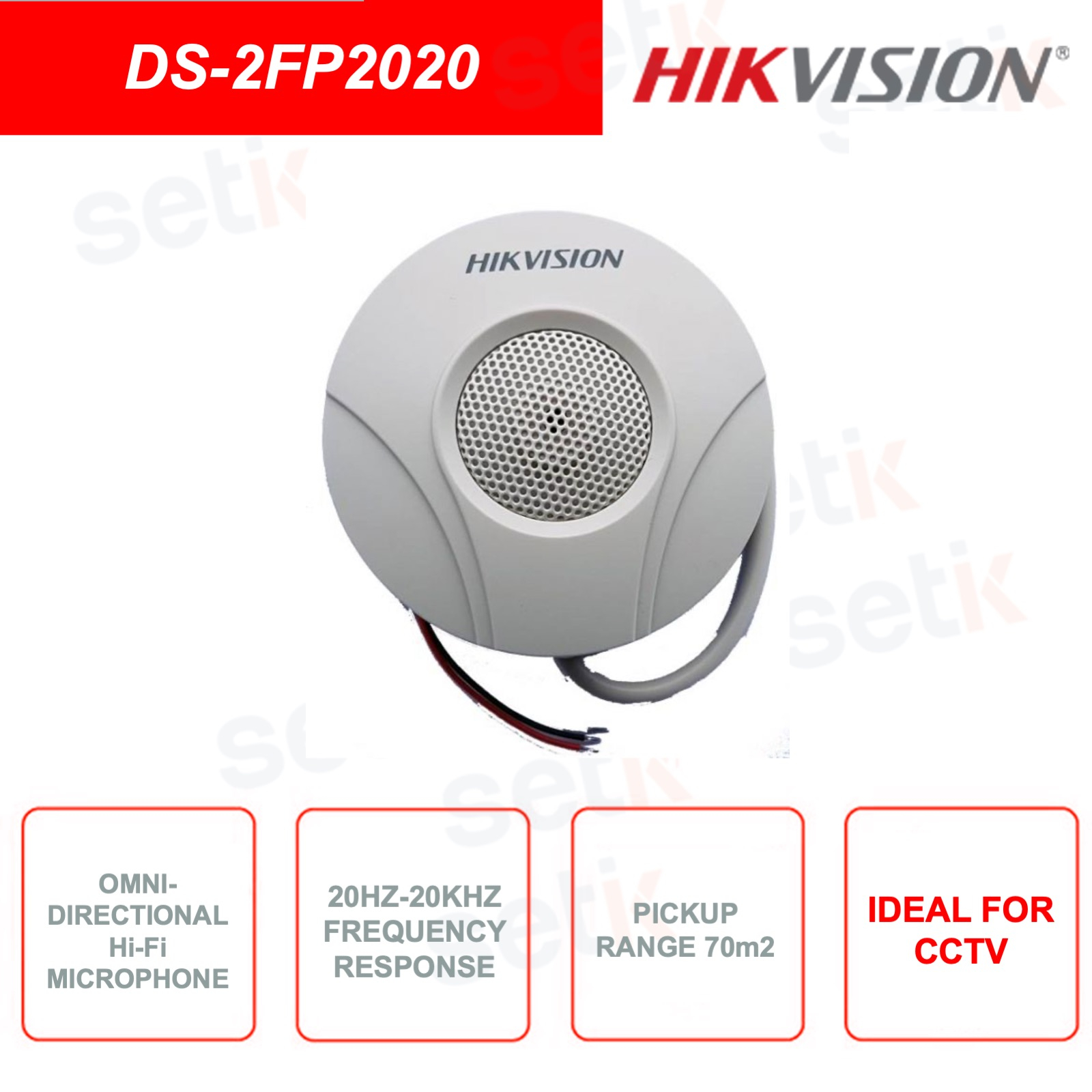 DS-2FP2020 - Omnidirectional microphone - For video surveillance - 20Hz ...