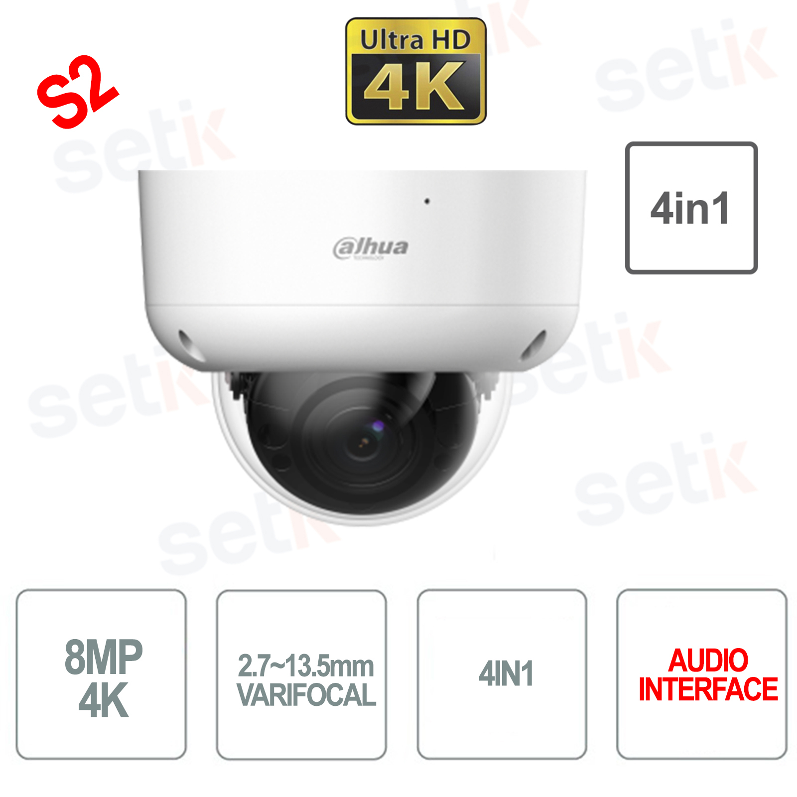 HAC-HDBW2802RA-Z-A-S2 - Dôme 4en1 8MP Motorisé Starlight Audio 4K ...