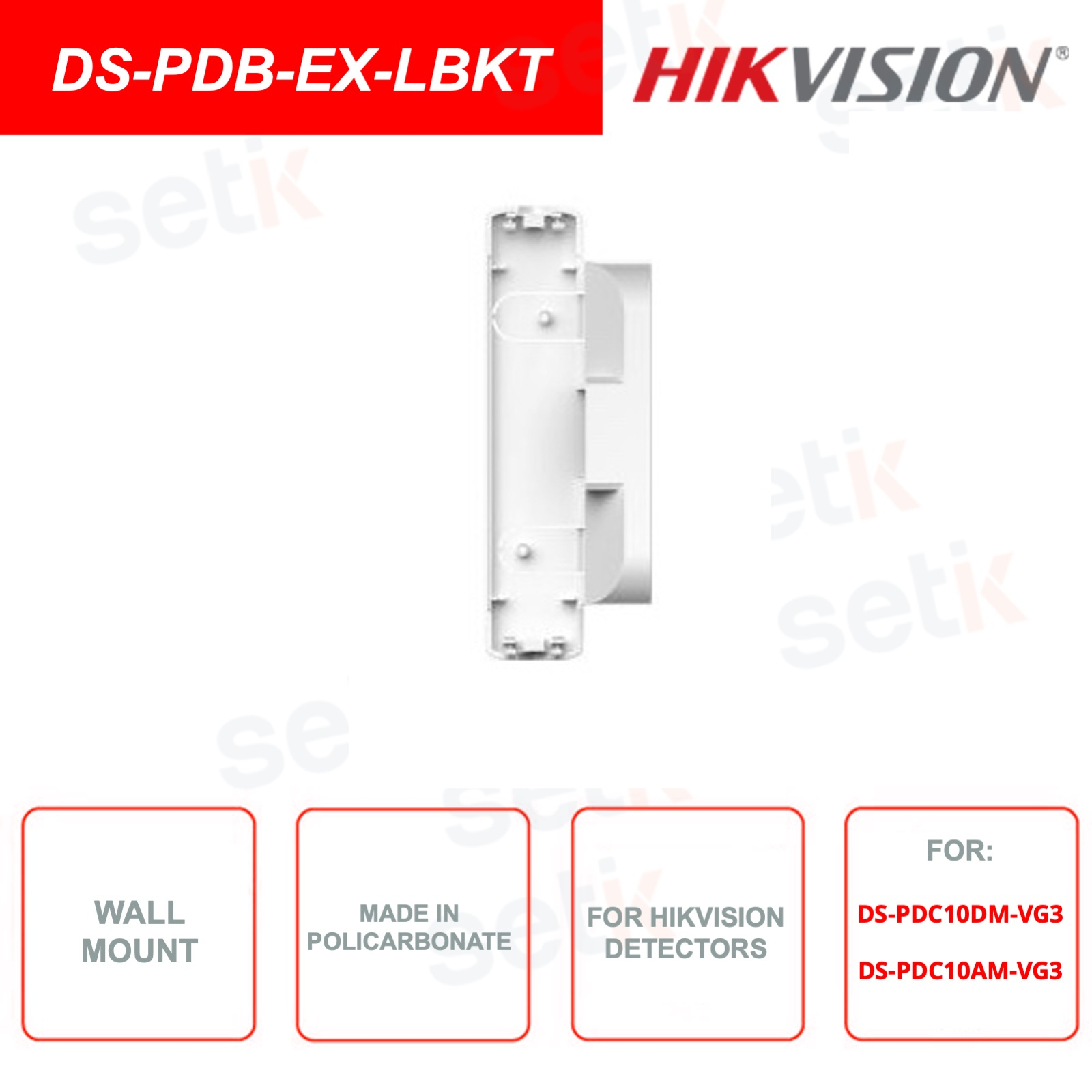 DS-PDB-EX-LBKT - Staffa a L - Per rilevatori HIKVISION DS-PDC10DM-VG3 e DS-PDC10AM-VG3 - Setik.biz