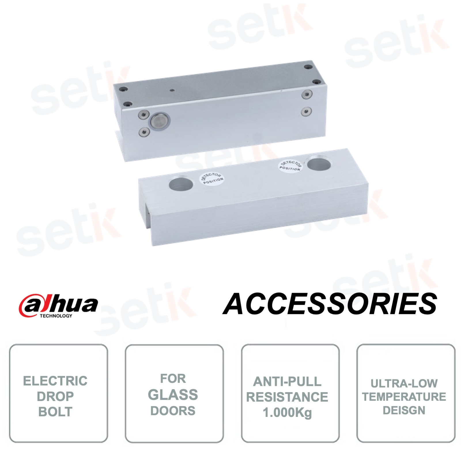 ASF808 - Electromagnetic lock for glass doors - Setik.biz