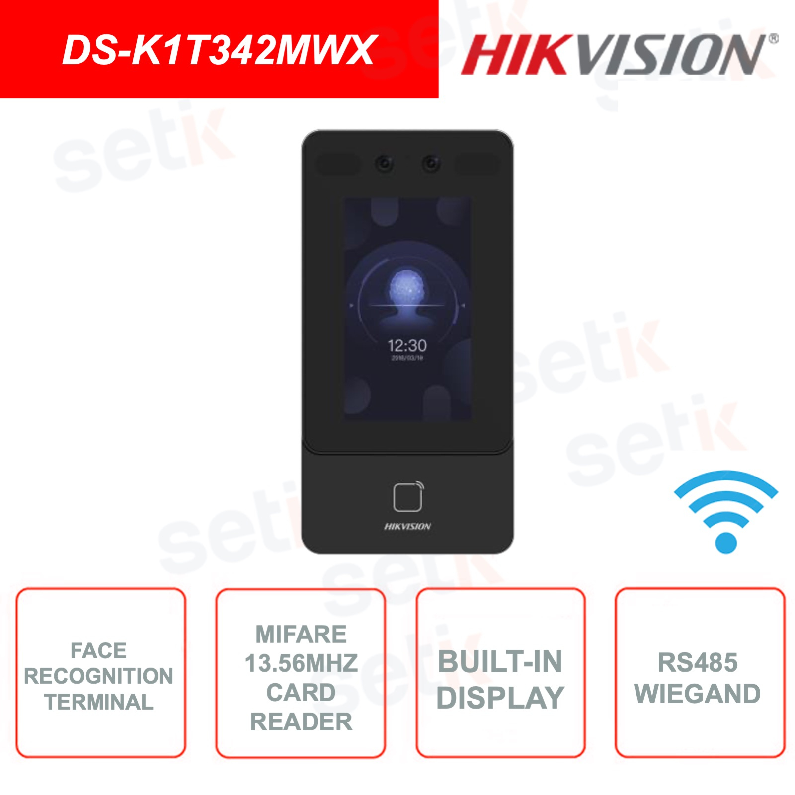 DS-K1T342MWX - Face recognition module and reader and Mifare cards 13 ...