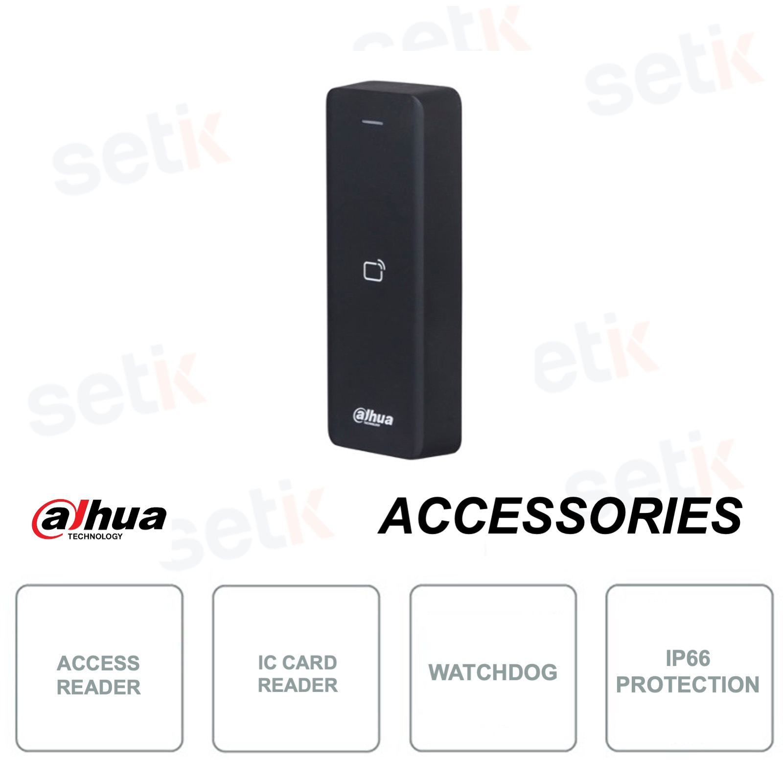 ASR2100H - IC Card card reader for access control - RS485 and Wiegand ...