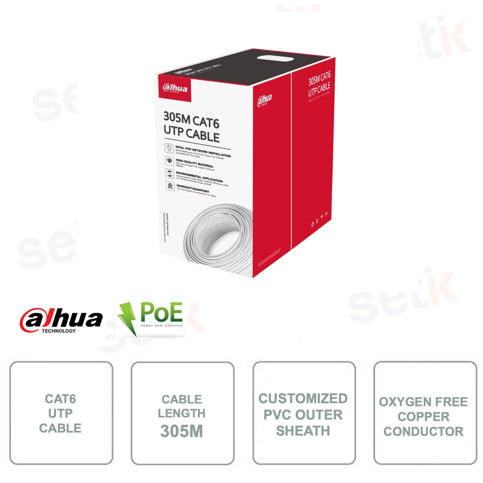 PFM923I-6UN-C - Netzwerkkabel - Dahua - UTP CAT6 - 305 Meter - PVC ...