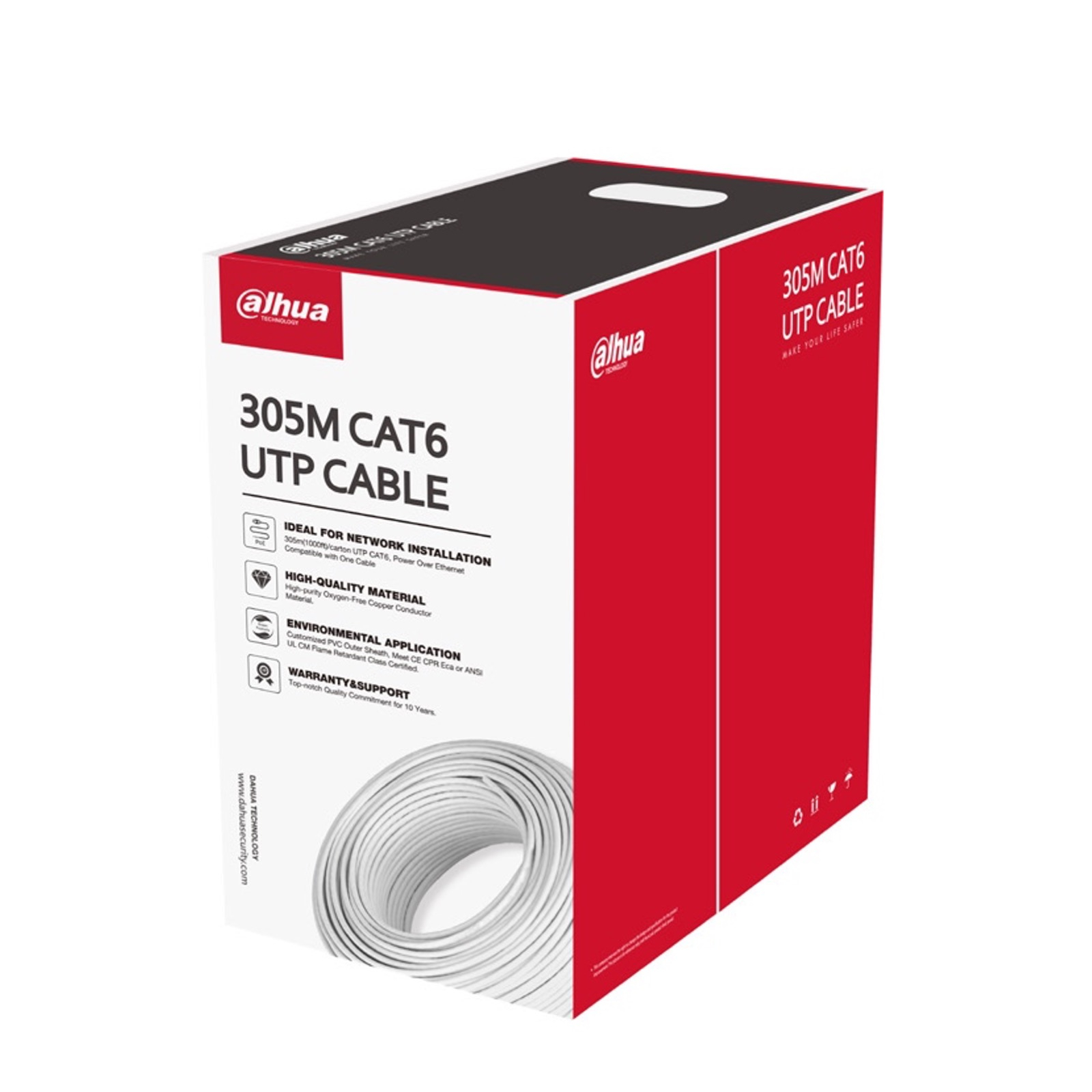 PFM923I-6UN-C - Netzwerkkabel - Dahua - UTP CAT6 - 305 Meter - PVC ...