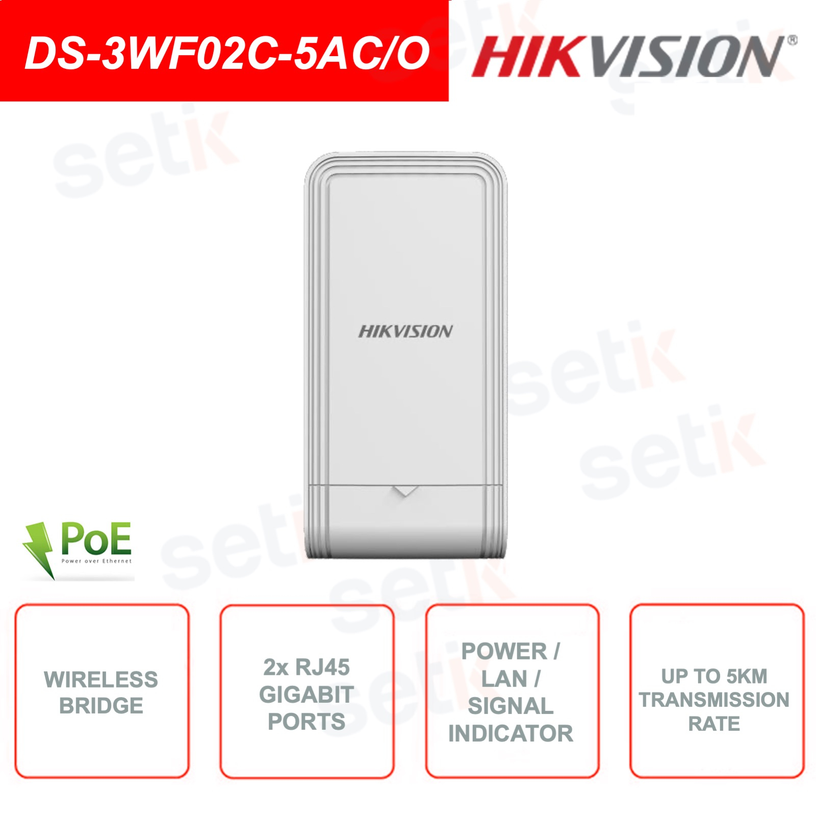 DS-3WF02C-5AC/O - Wireless Bridge - Outdoor - 867Mbps max. - Range up ...