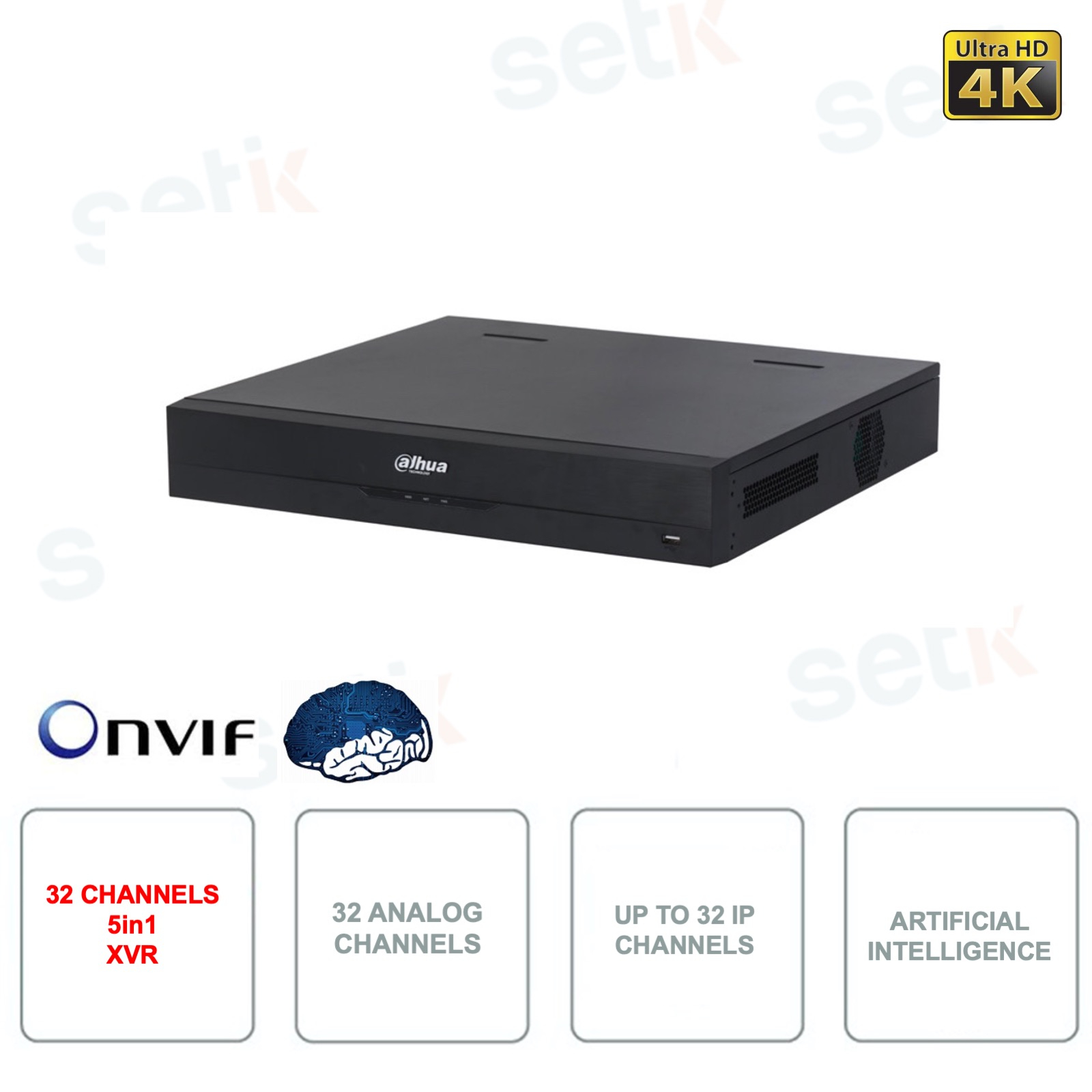 XVR5432L-4KL-I3 - XVR IP ONVIF – Bis zu 4K – 5in1 – Bis zu 32 IP-Kanäle – 32 BNC-Kanäle ...