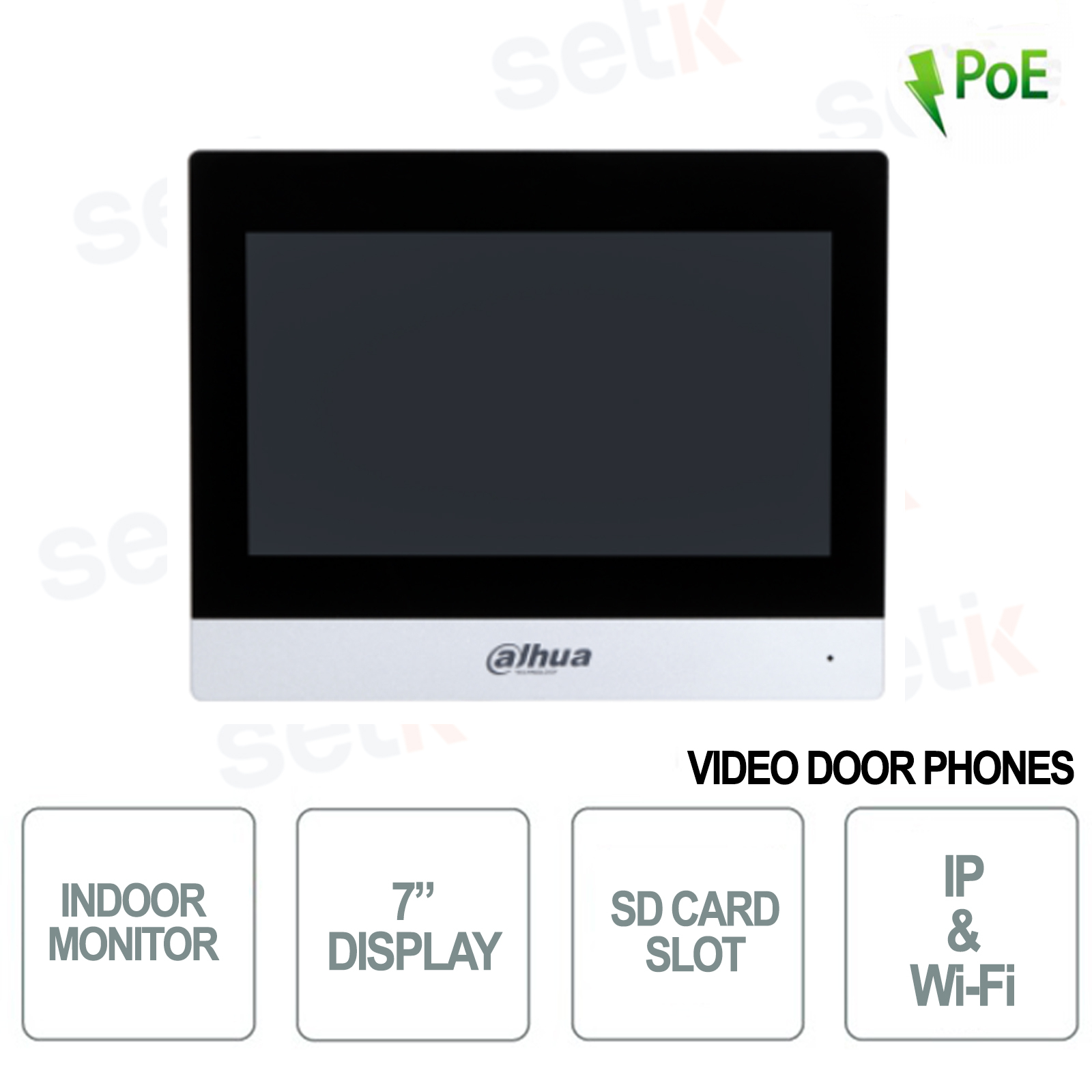 VTH8621KMS-WP - Moniteur Interne 7'' Dahua Argent - Setik.biz