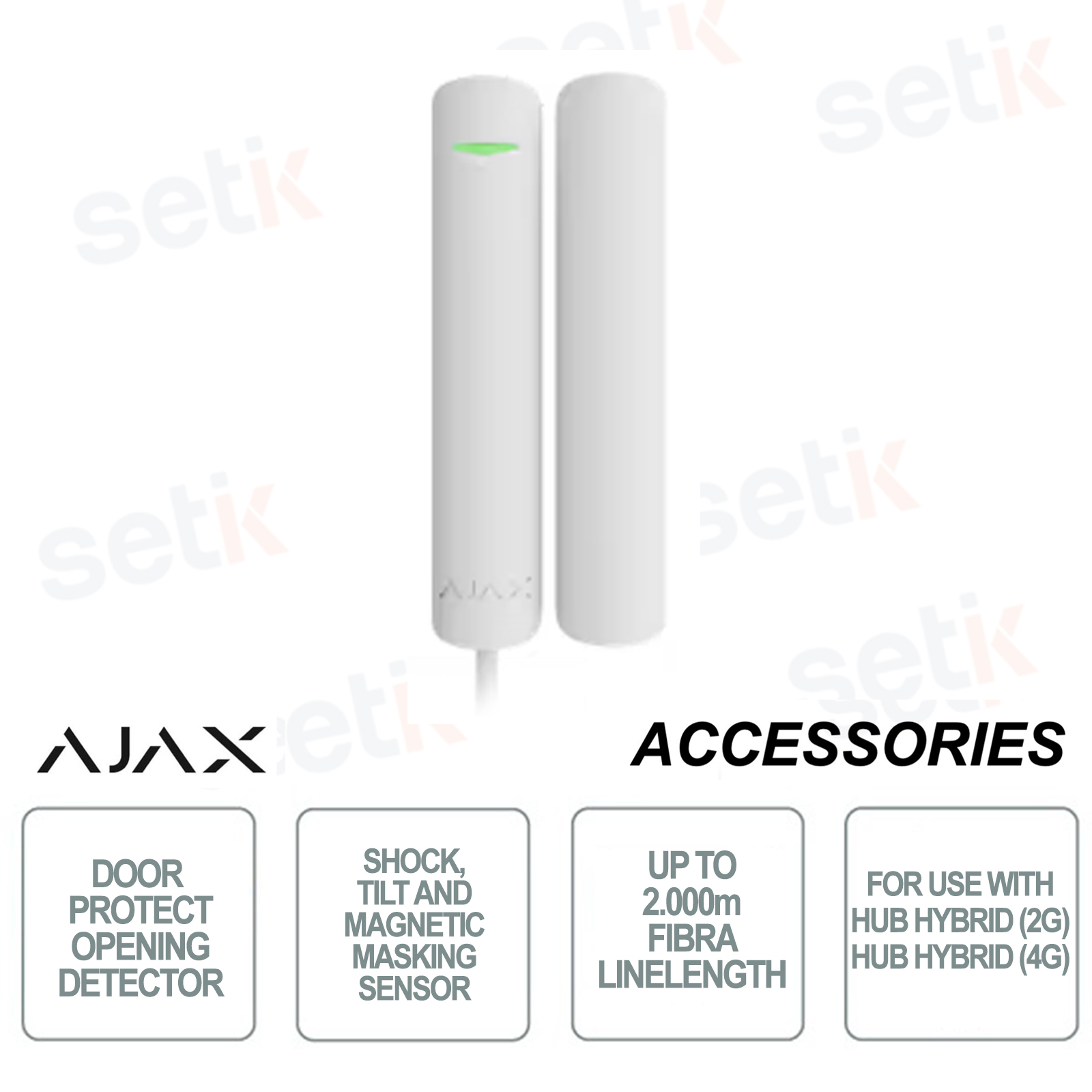 61340.177.WH2 - AJAX - Door Protect Fiber - Grade 3 - Wired door ...