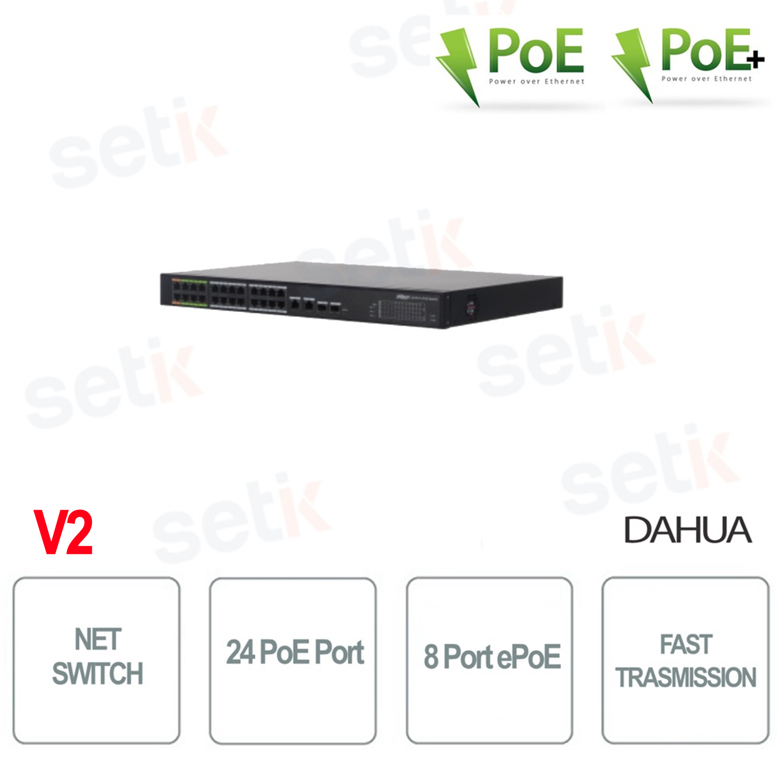 LR2226-24ET-360-V2 - Switch 16 PoE + 8 porte ePoE - V2 - Setik.biz