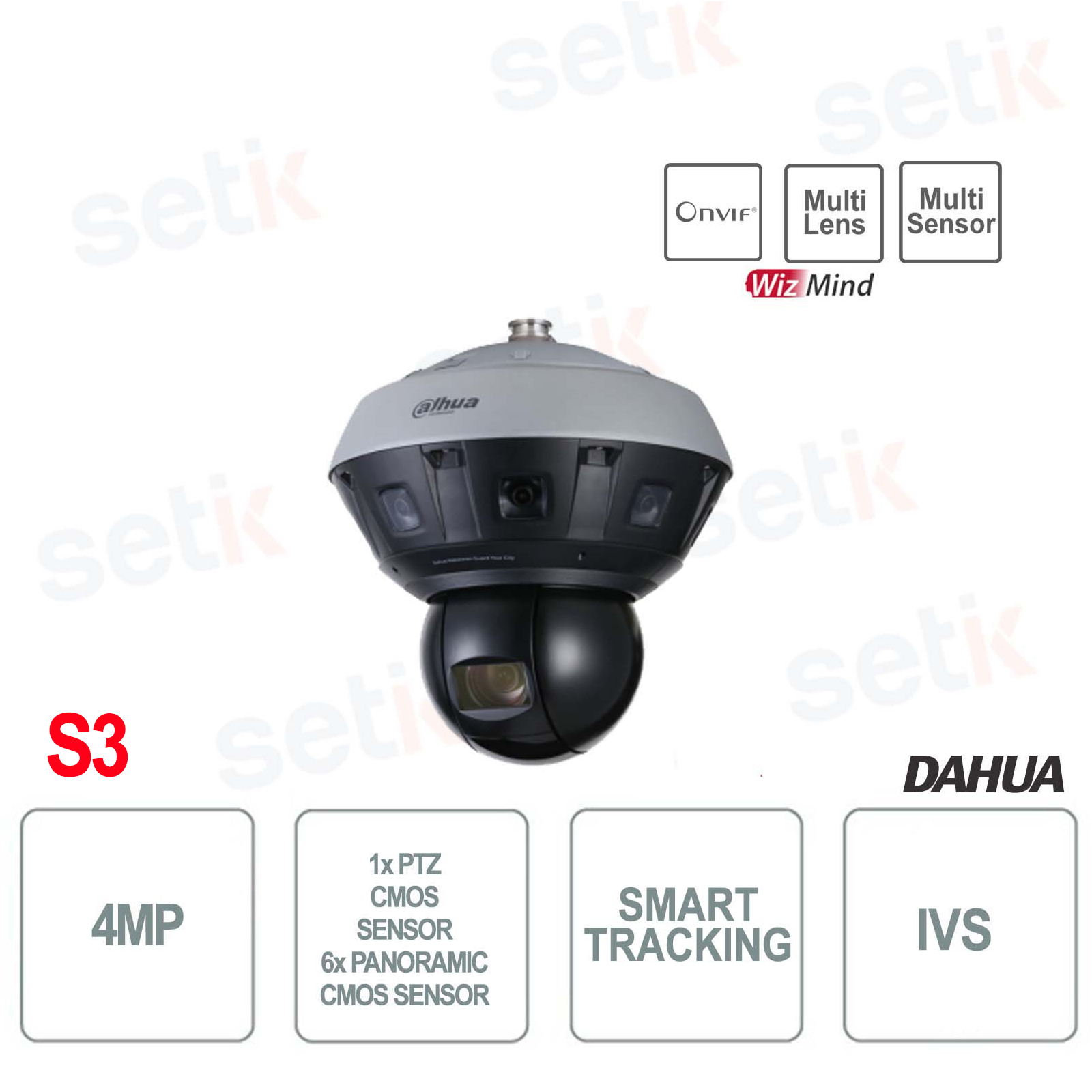 PSDW82442M-A270-D440-S3 - Dahua - Caméra multi-capteurs panoramique+ptz - Stalight - 4MP - S3 ...