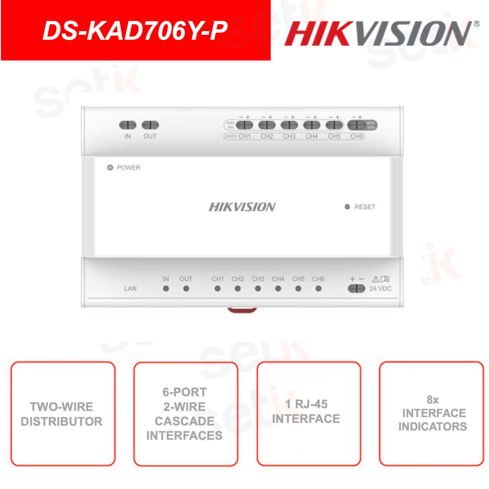 DS-KAD706Y-P - 6-port IP data and power two-wire distributor ...