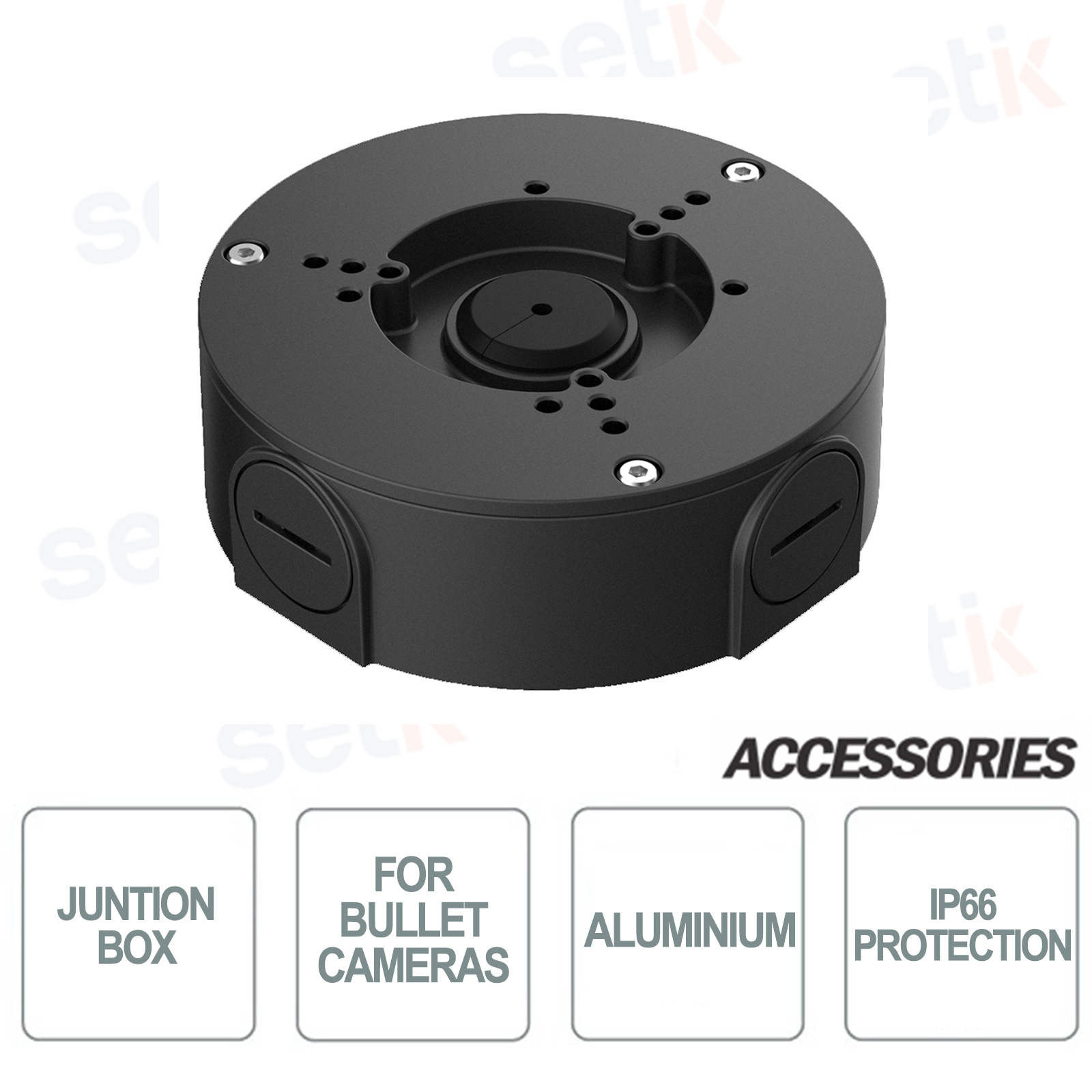 PFA130-E-B - Dahua Box di giunzione IP66 bullet Nero - Setik.biz