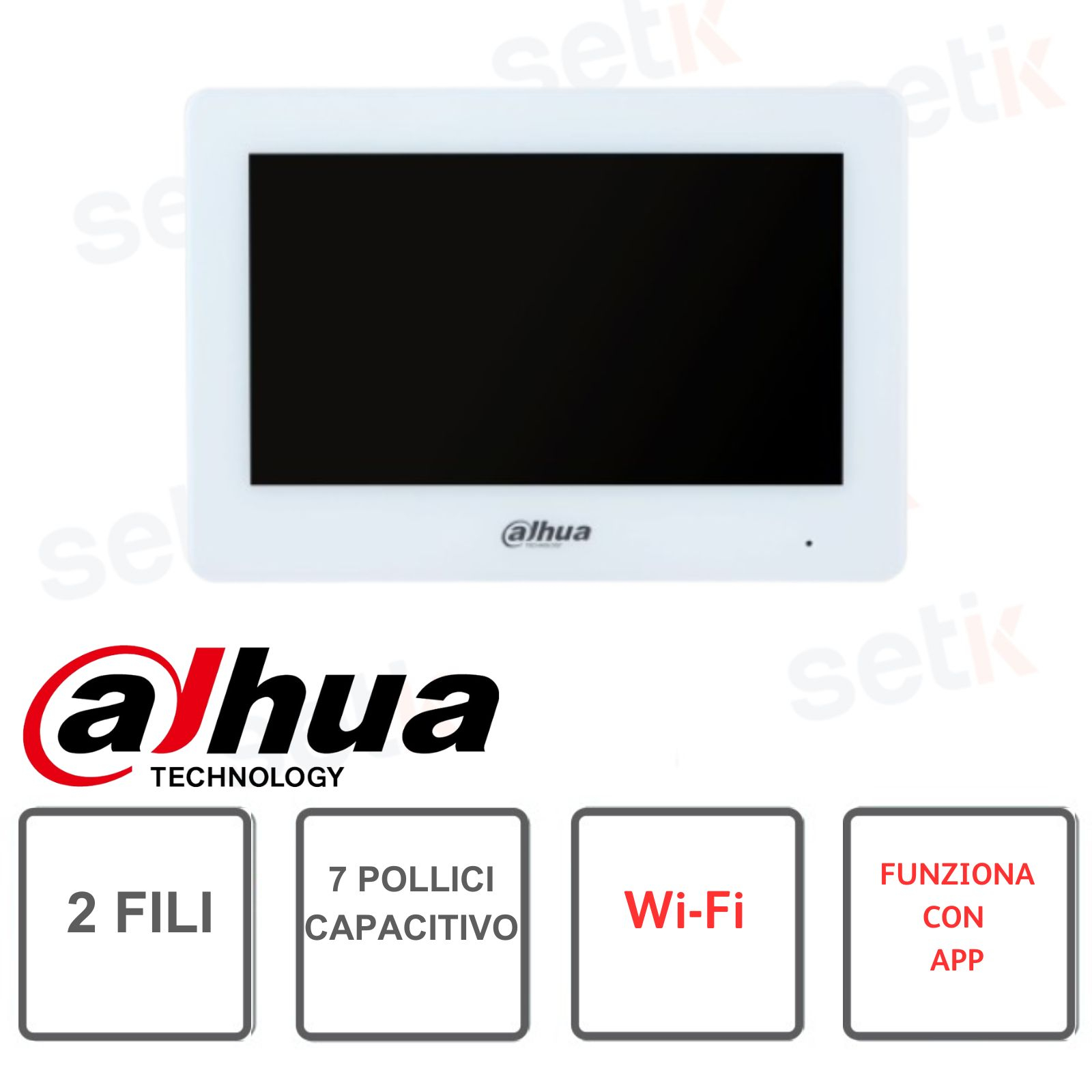 VTH5123H-W - 2 Wire Monitor 7 Inch Capacitive TFT Indoor Touchscreen ...