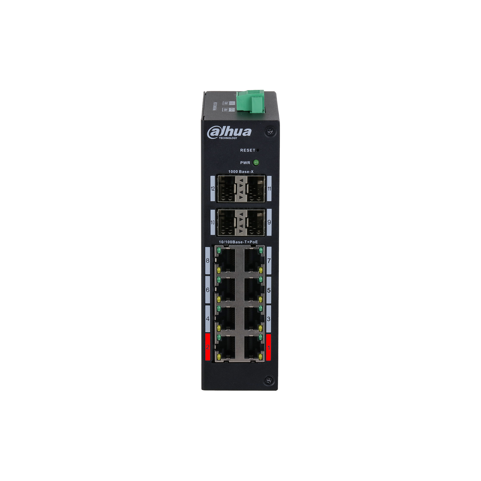 HS4412-8ET-120 - Network switch 12 ports Hardened PoE 8 + 4 SFP Dahua ...