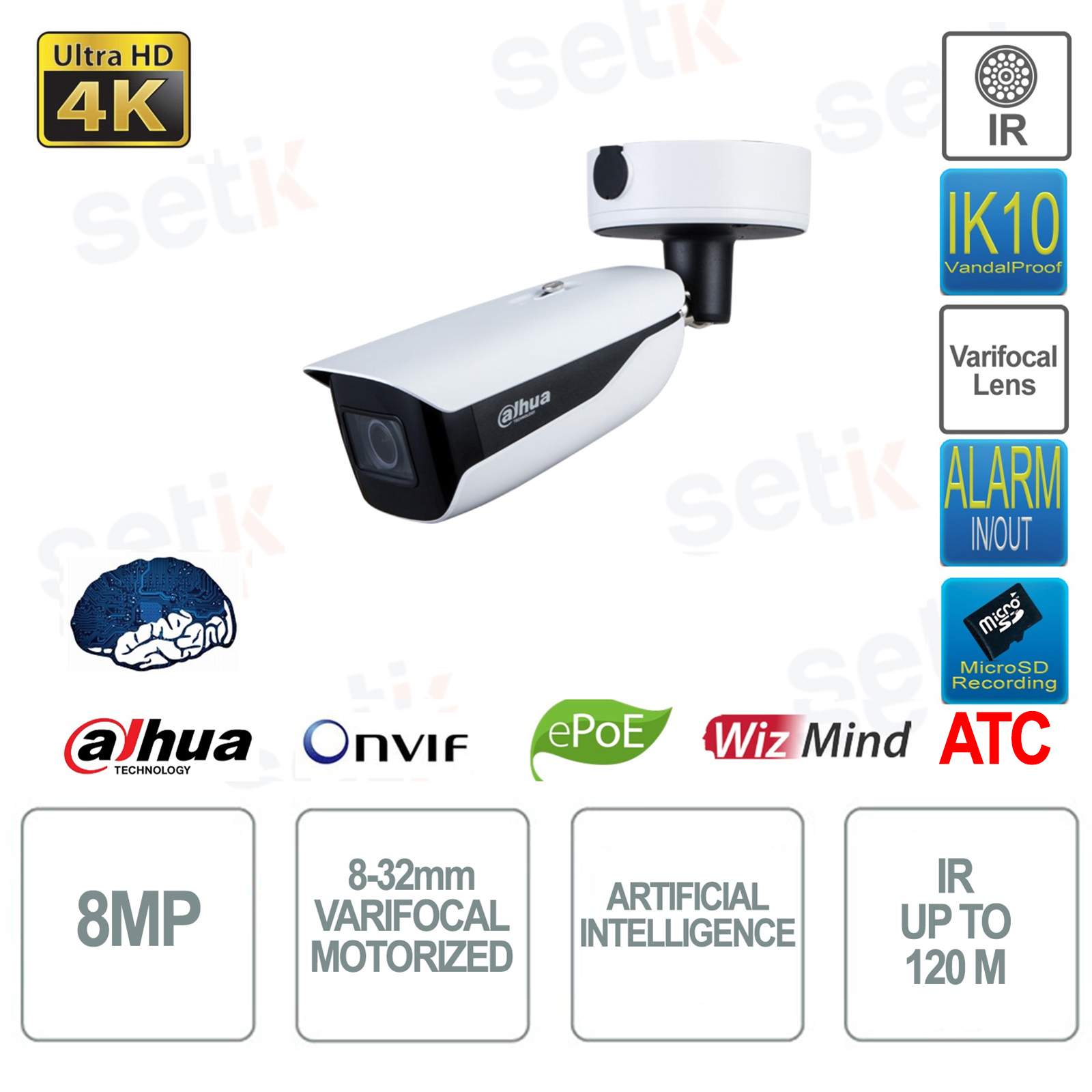 IPC-HFW5842H-Z4HE-ATC-S3 - Bullet AI ePoE 8MP Motorized - 8-32mm Lens ...