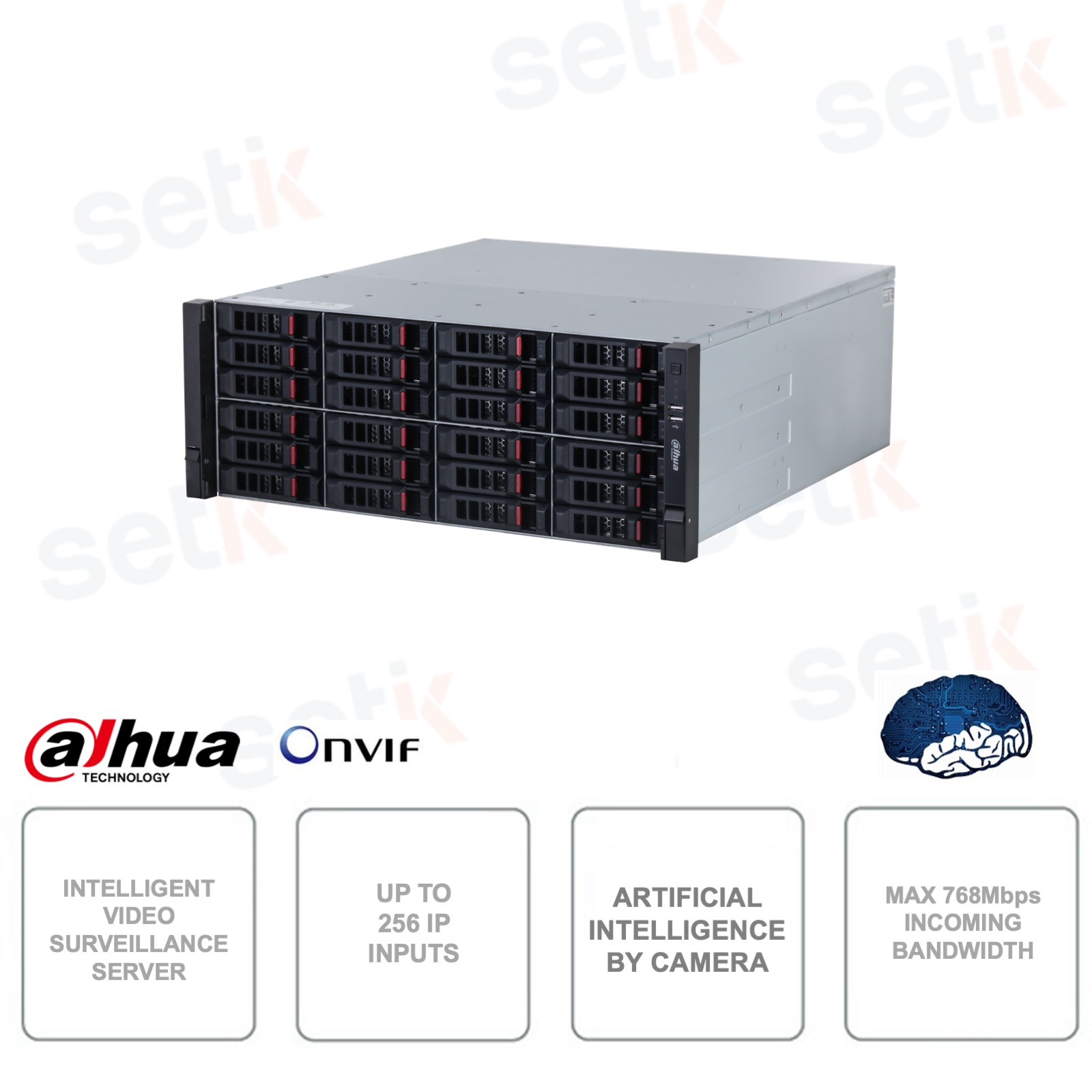 IVSS7124-16I - NVR IP Server Dahua 256 Channels 768Mbps - 24HDD Display ...