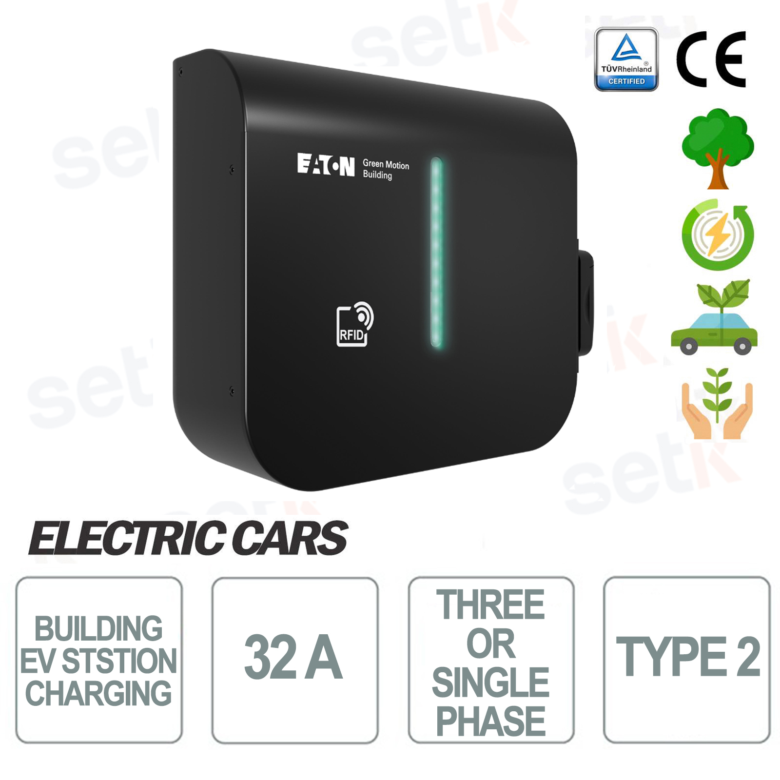 GMB2202AAAA00A00 - 32A Type2 3-phase and single-phase online EV charging station - Setik.biz