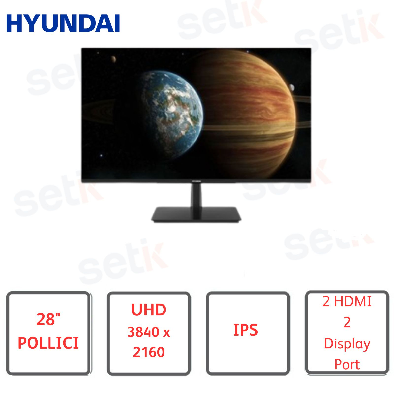 HYU-1078 - 28 Inch LED Monitor with 4K Resolution - 4ms - 60hz - 2HDMI ...