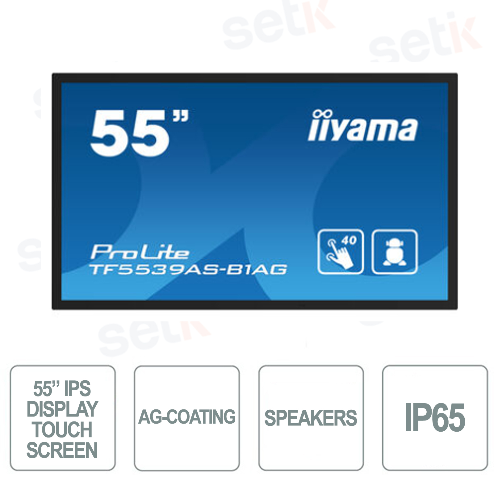 TF5539AS-B1AG - iiyama - 55 inch 40 point ips led 4k uhd touchscreen ...
