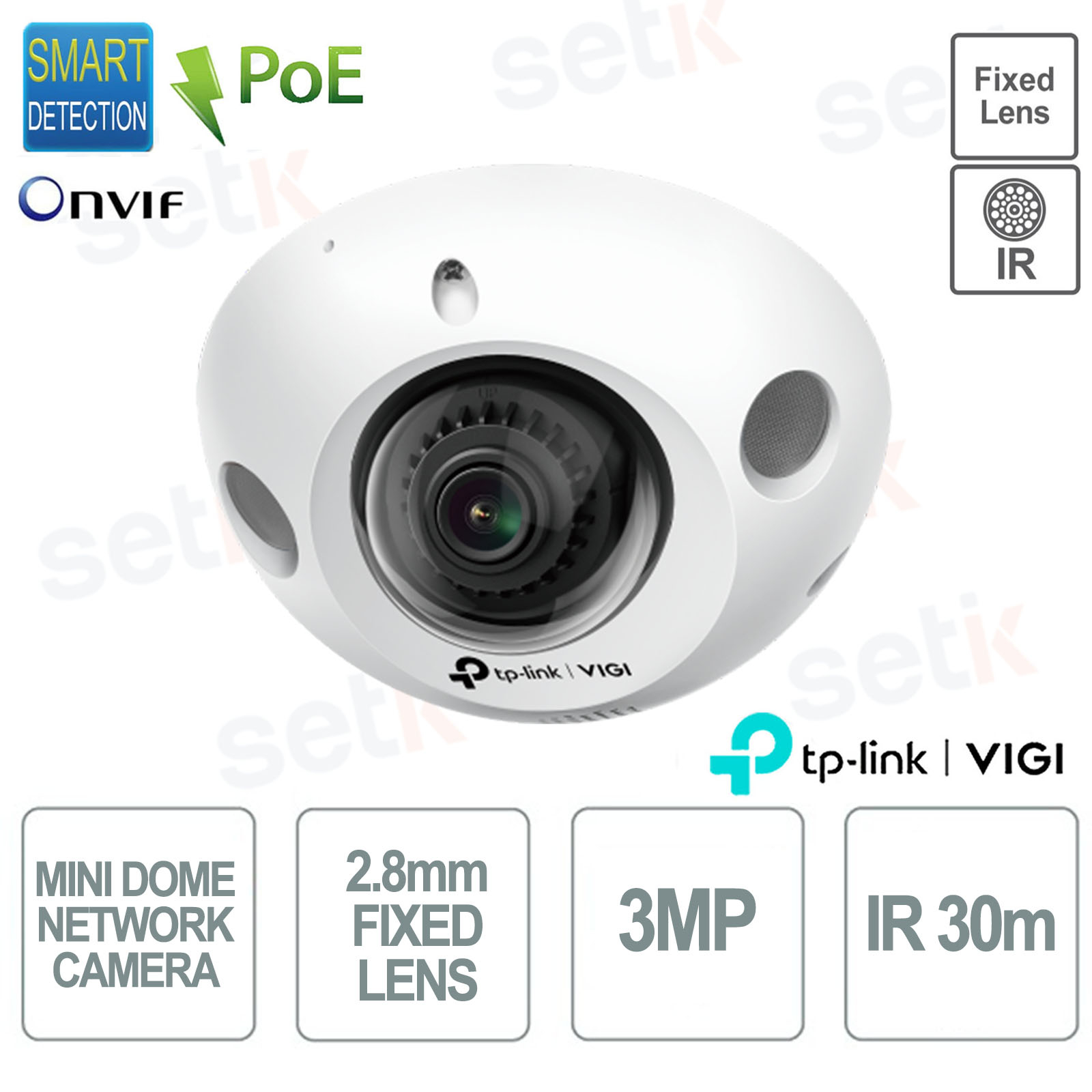 VIGI C230I Mini(2.8mm) - TP-Link VIGI 3MP Mini Dome Camera VIGI C230I Mini(2.8mm) Night Vision ...