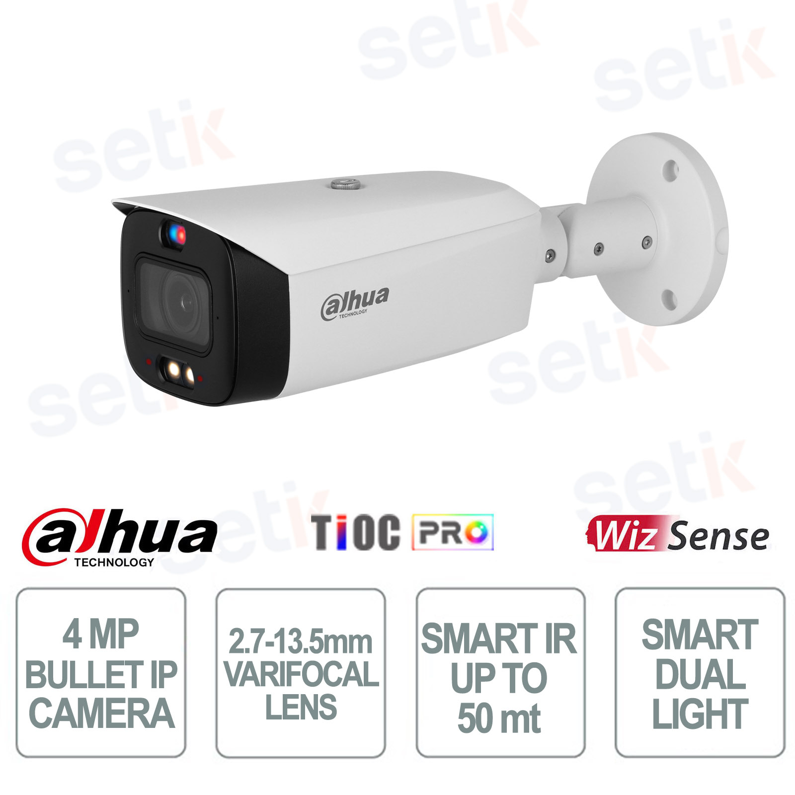 IPC-HFW3449T1-ZAS-PV-S5 - Caméra Dahua 4MP à focale variable blanche avec IA | Découvrez la ...