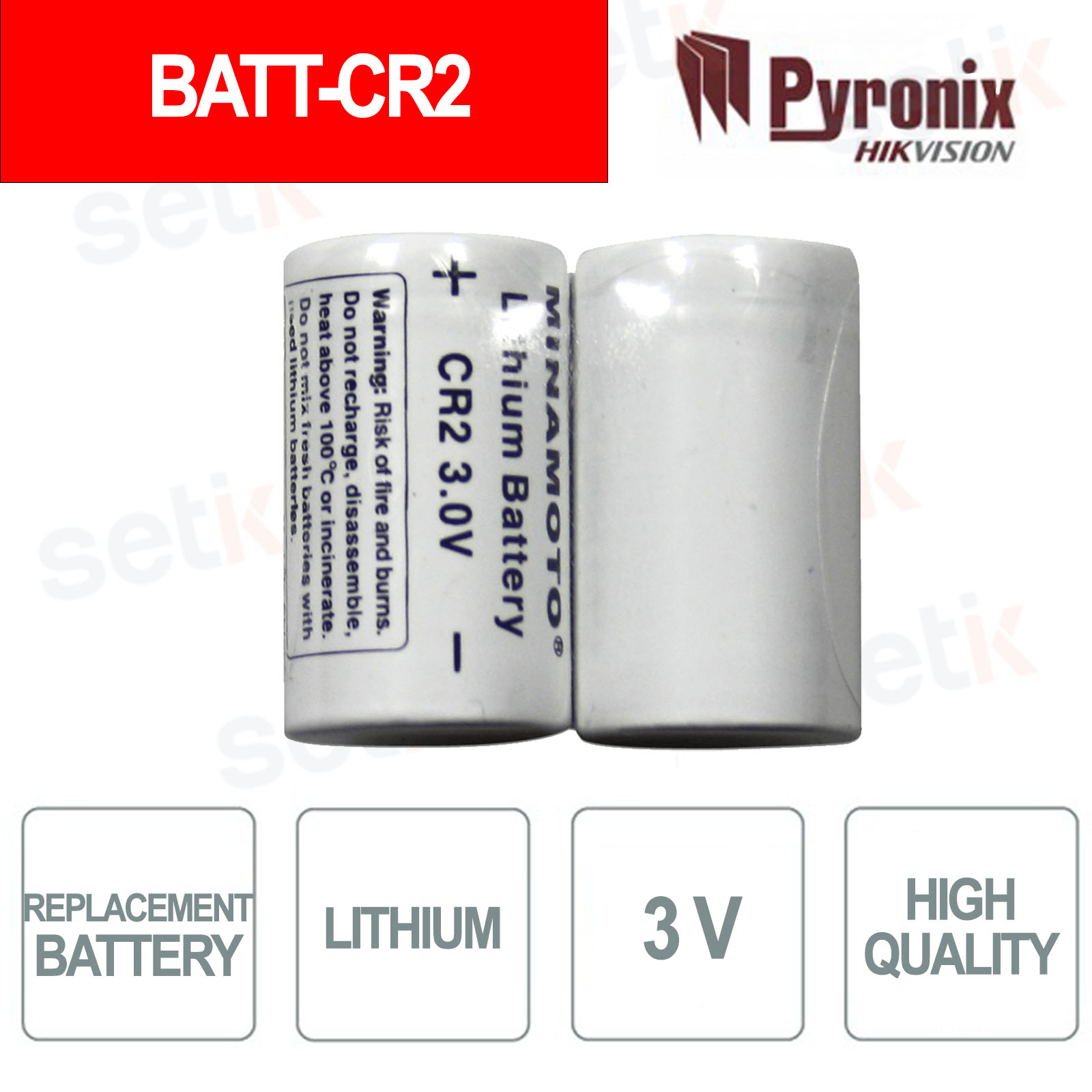 BATT-CR2 - Pyronix BATT-CR2 3V Lithium Battery | Reliable Replacement, Discover Now - Setik.biz